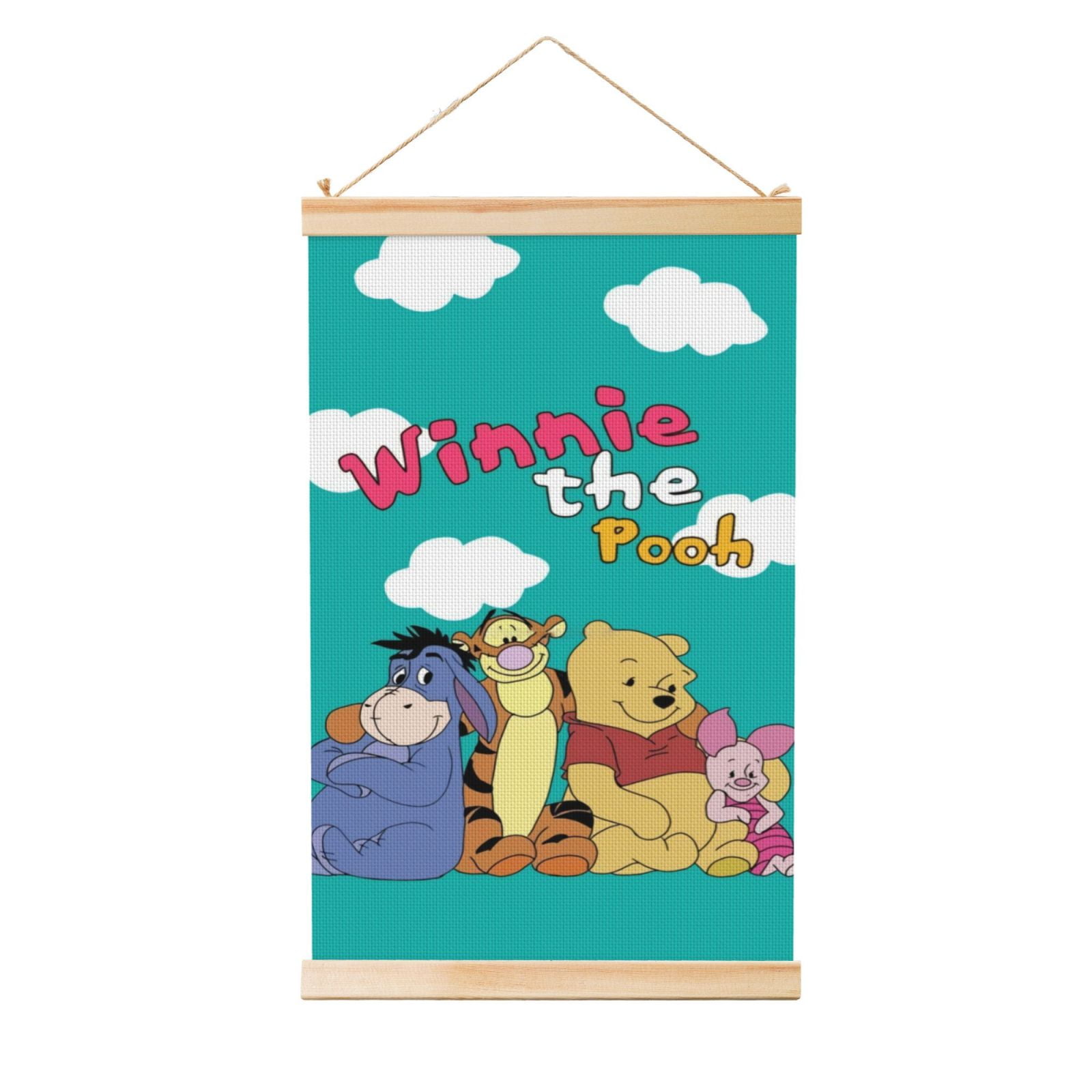 Winnie The Pooh Poster Aesthetic Canvas Wooden Shaft Wall Art Hanging ...