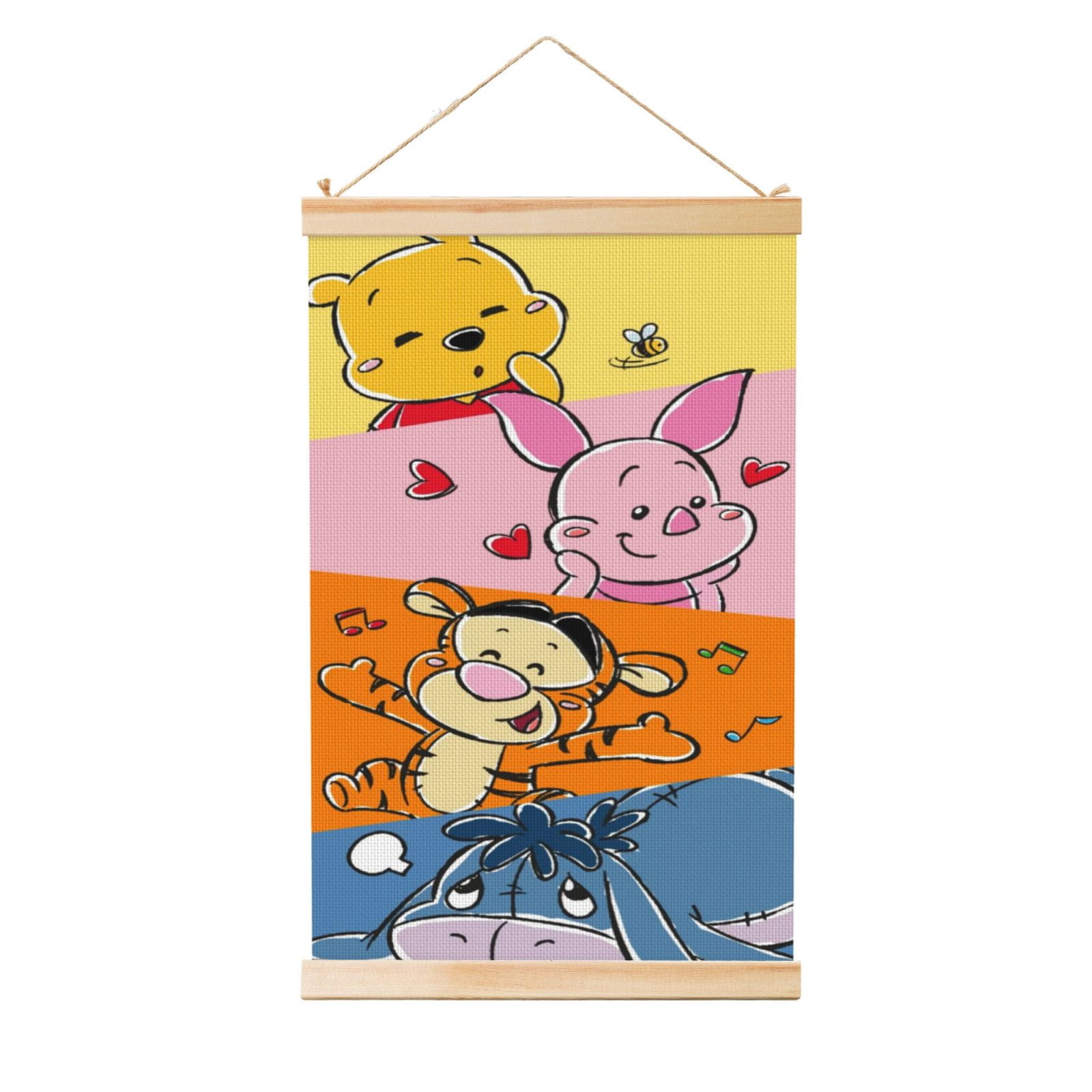 Winnie The Pooh Poster Aesthetic Canvas Wooden Shaft Wall Art Hanging ...