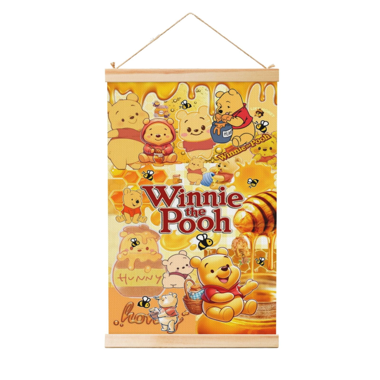 Winnie The Pooh Poster Aesthetic Canvas Wooden Shaft Wall Art Hanging ...