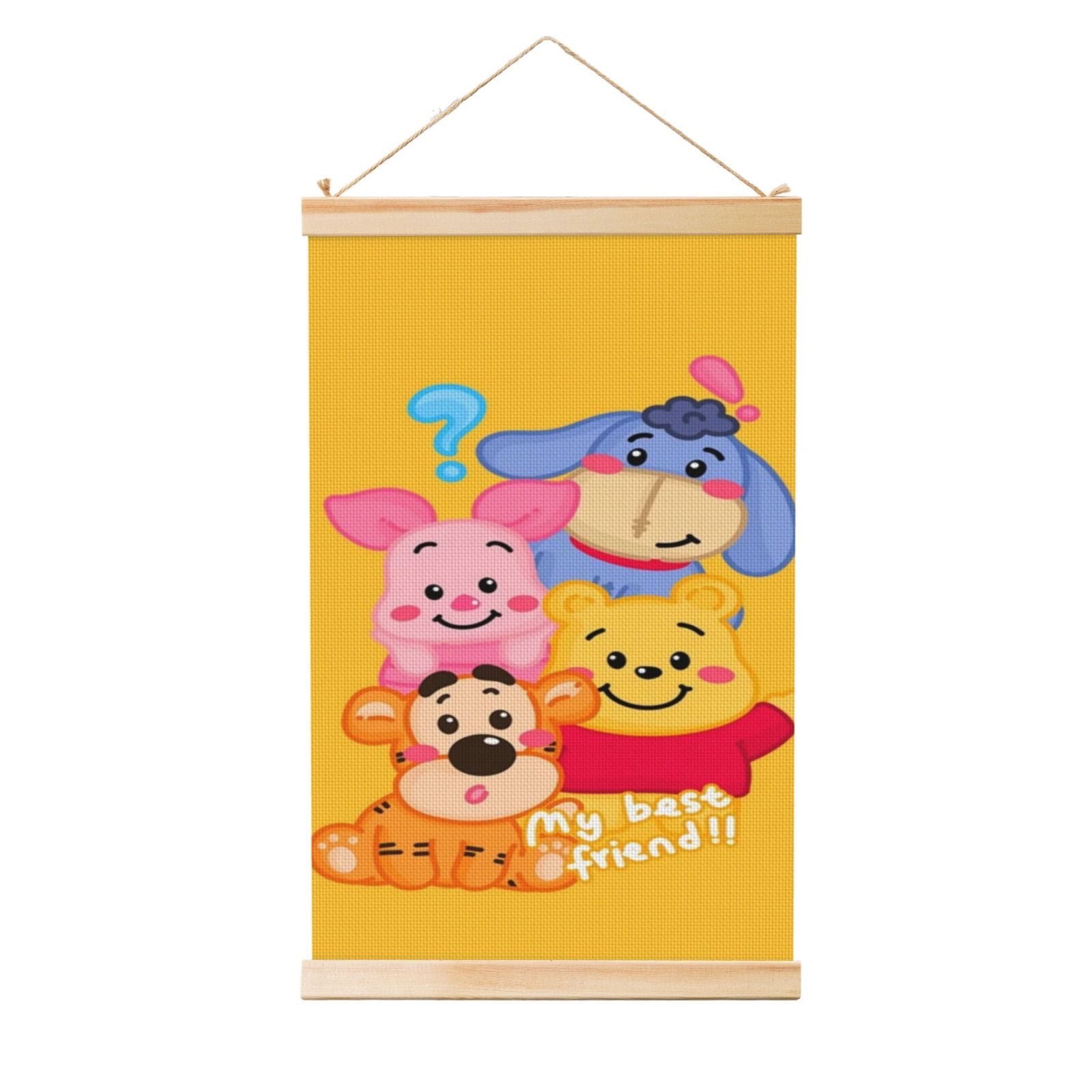 Winnie The Pooh Poster Aesthetic Canvas Wooden Shaft Wall Art Hanging ...