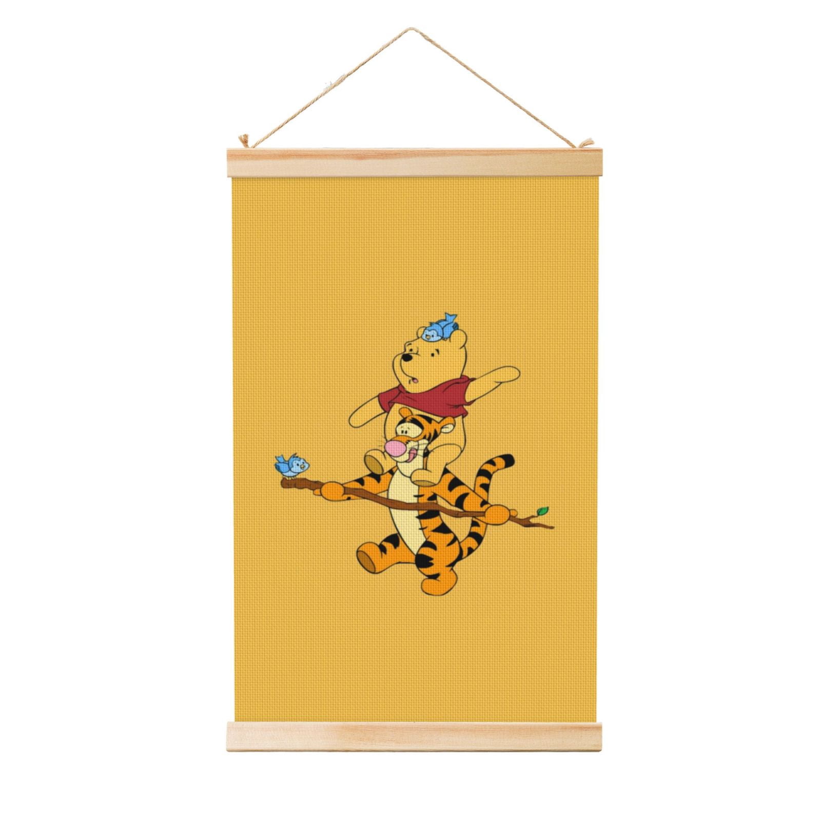 Winnie The Pooh Poster Aesthetic Canvas Wooden Shaft Wall Art Hanging ...