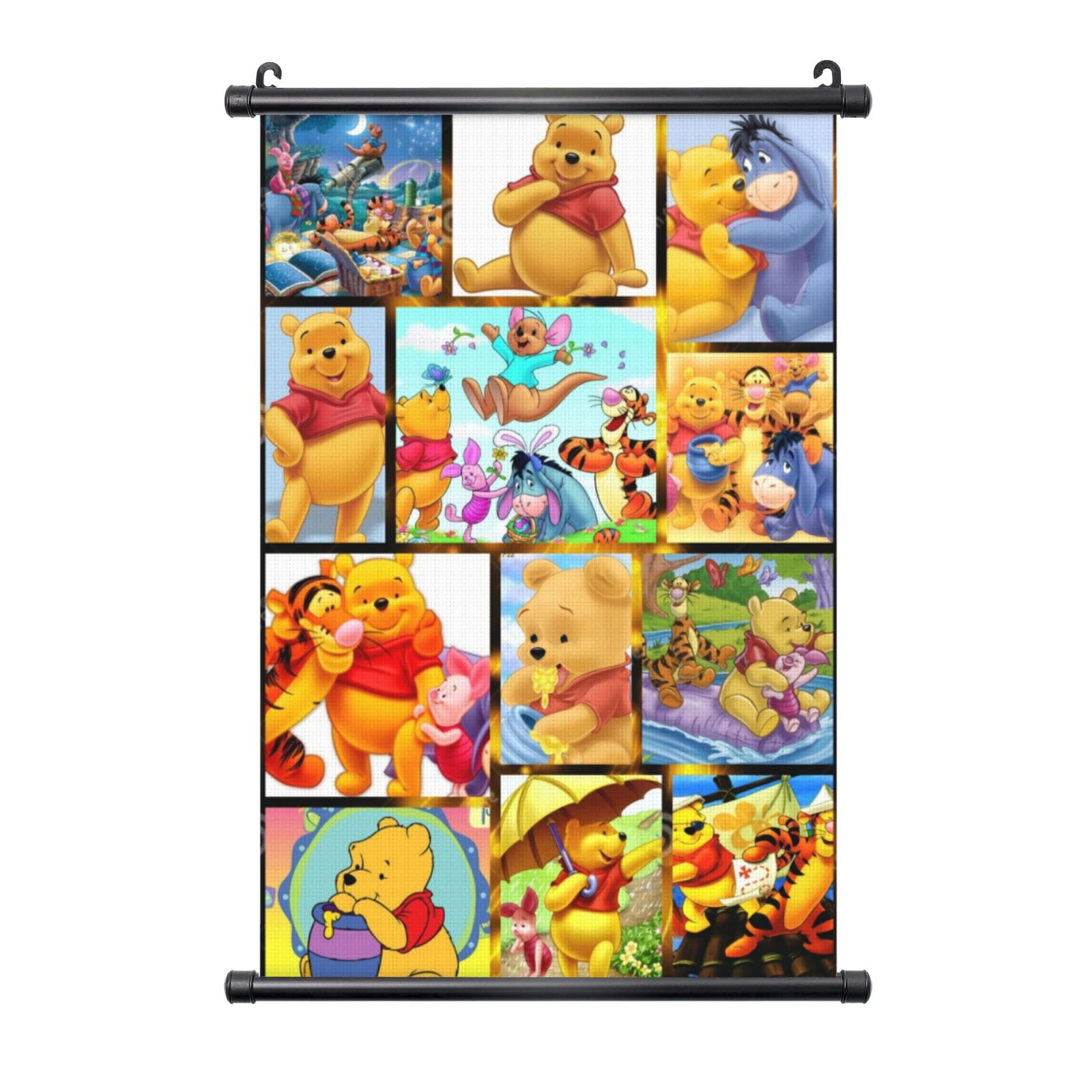 Winnie The Pooh Poster Plastic Shaft Wall Hanging Banner Artwork Canvas ...