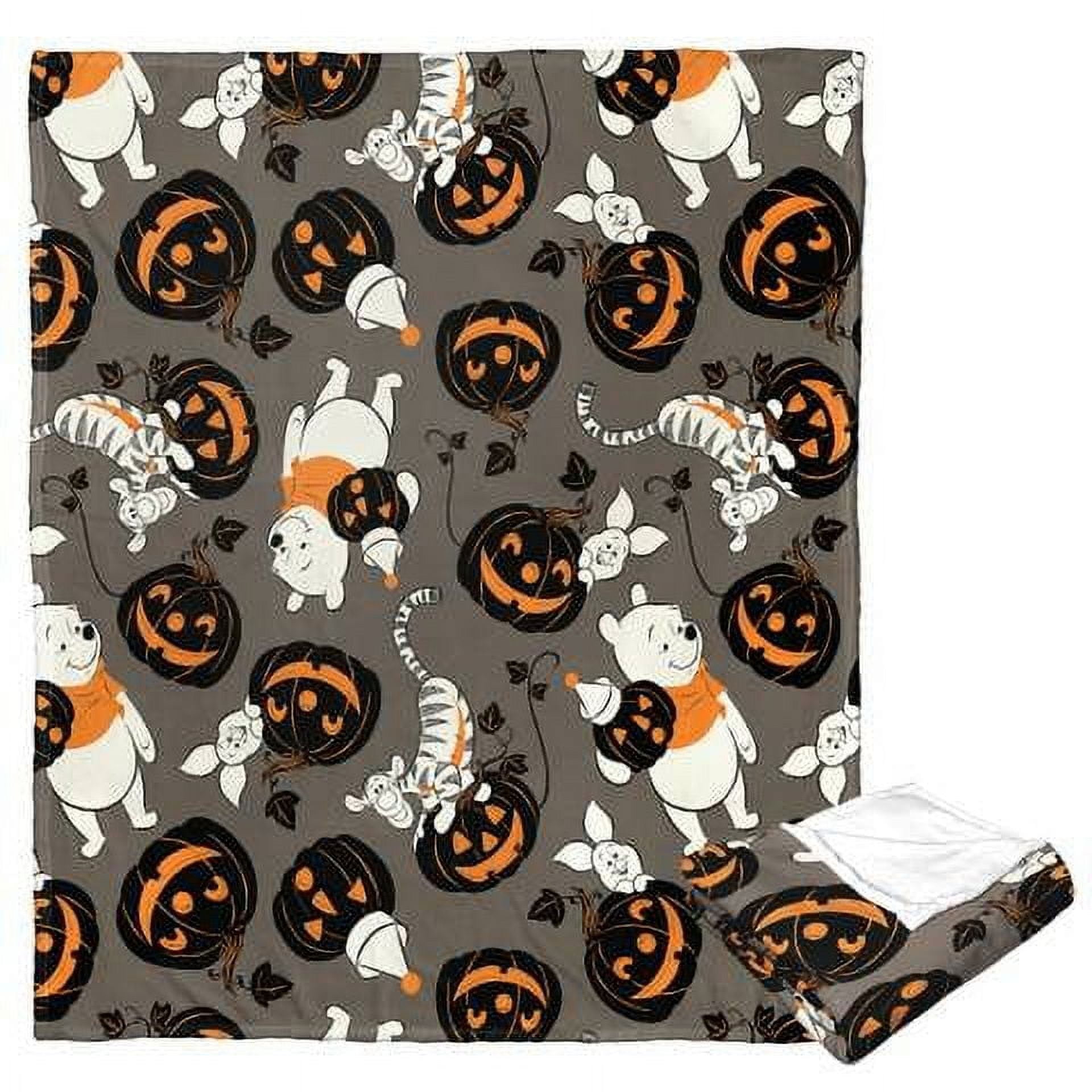 Winnie The Pooh Pumpkin Patch Pattern Disney Kids Silk Touch Throw ...