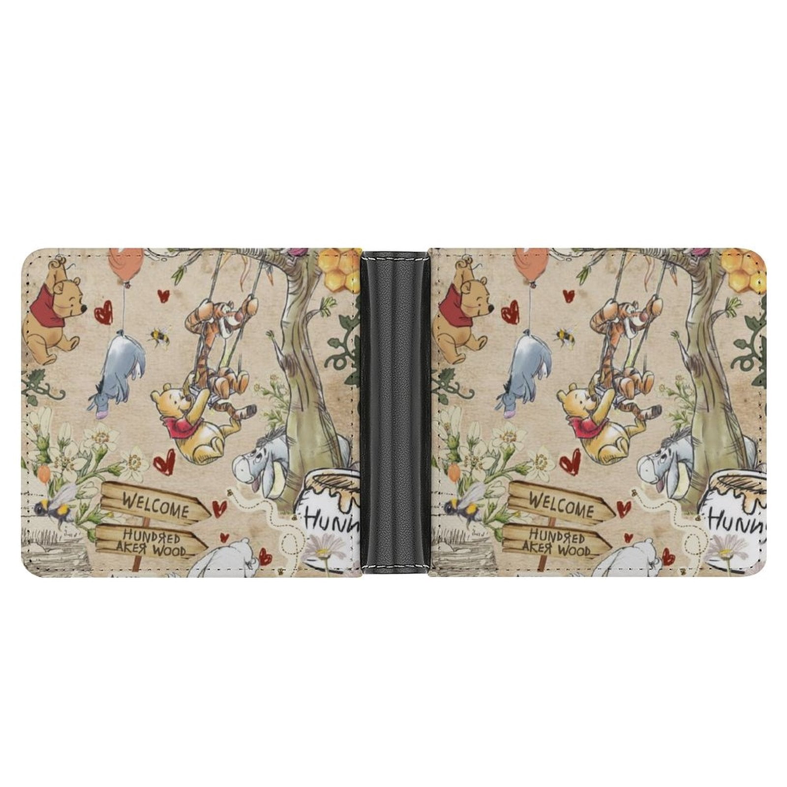 Winnie The Pooh Style Soft PU Leather Bifold Wallet, Coin Purse Credit ...