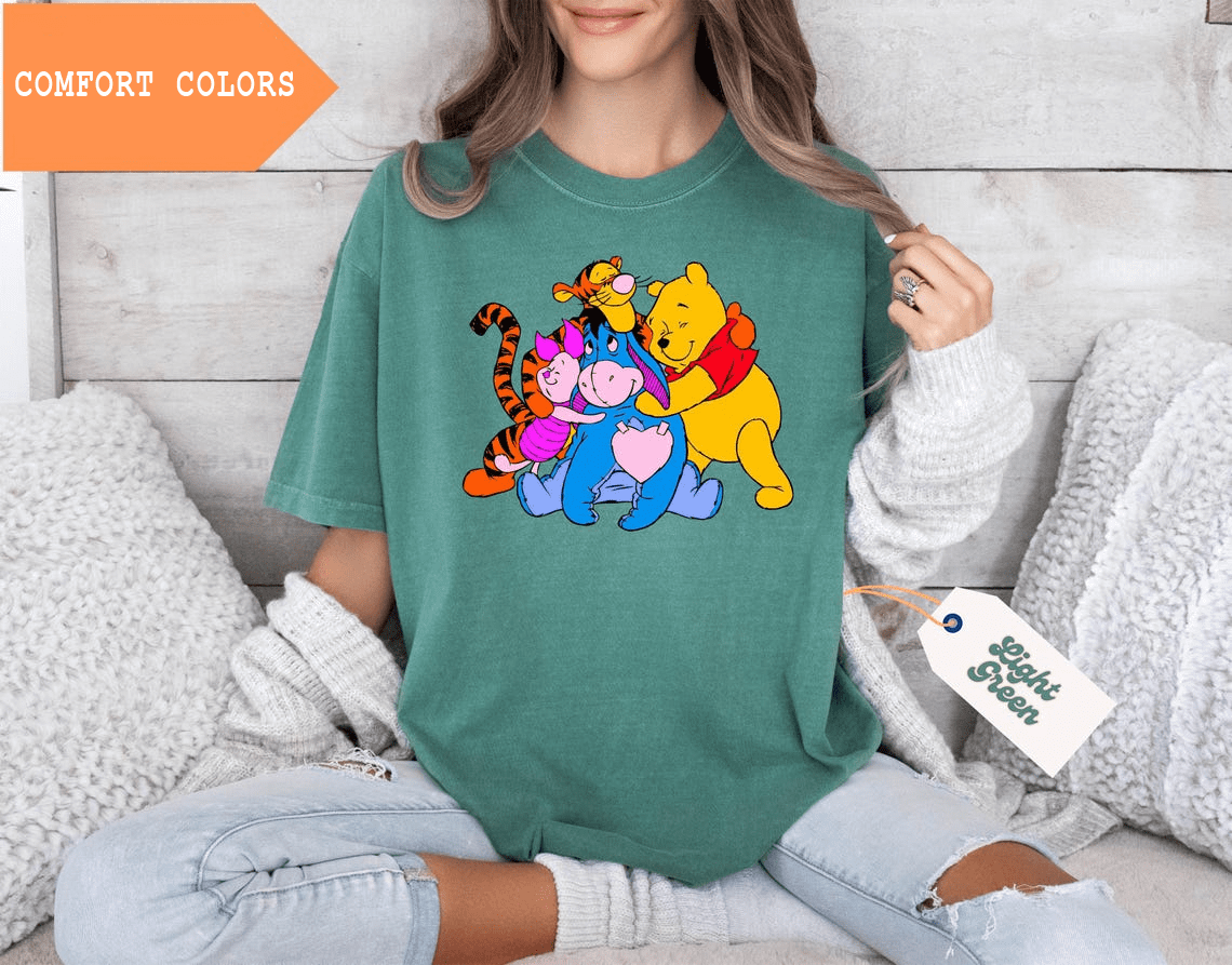 Winnie The Pooh Tigger Piglet Eeyore Hugging Comfort Colors T-Shirt ...
