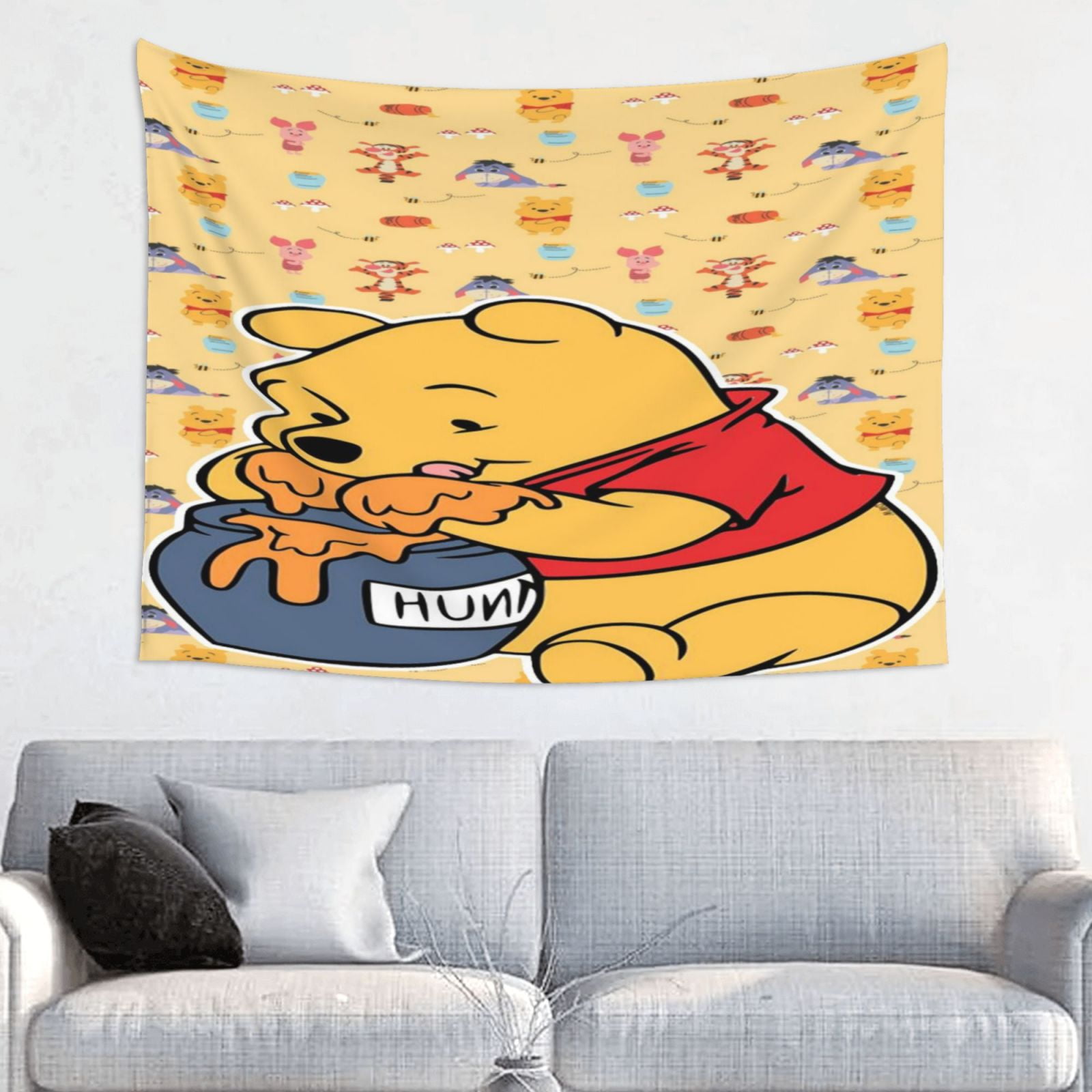 Winnie The Poo Wall Tapestry Anime Poster for Bedroom Aesthetics Funny ...