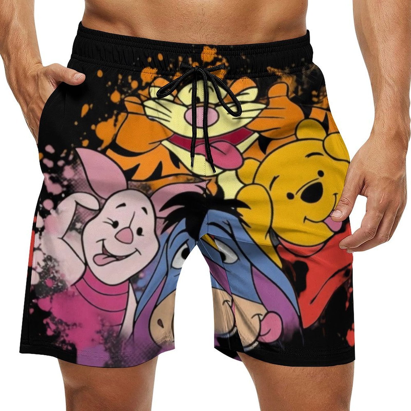 Winnie The Pooh Wallpaper Men's Swim Trunks Bathing Mesh Lining Suit ...