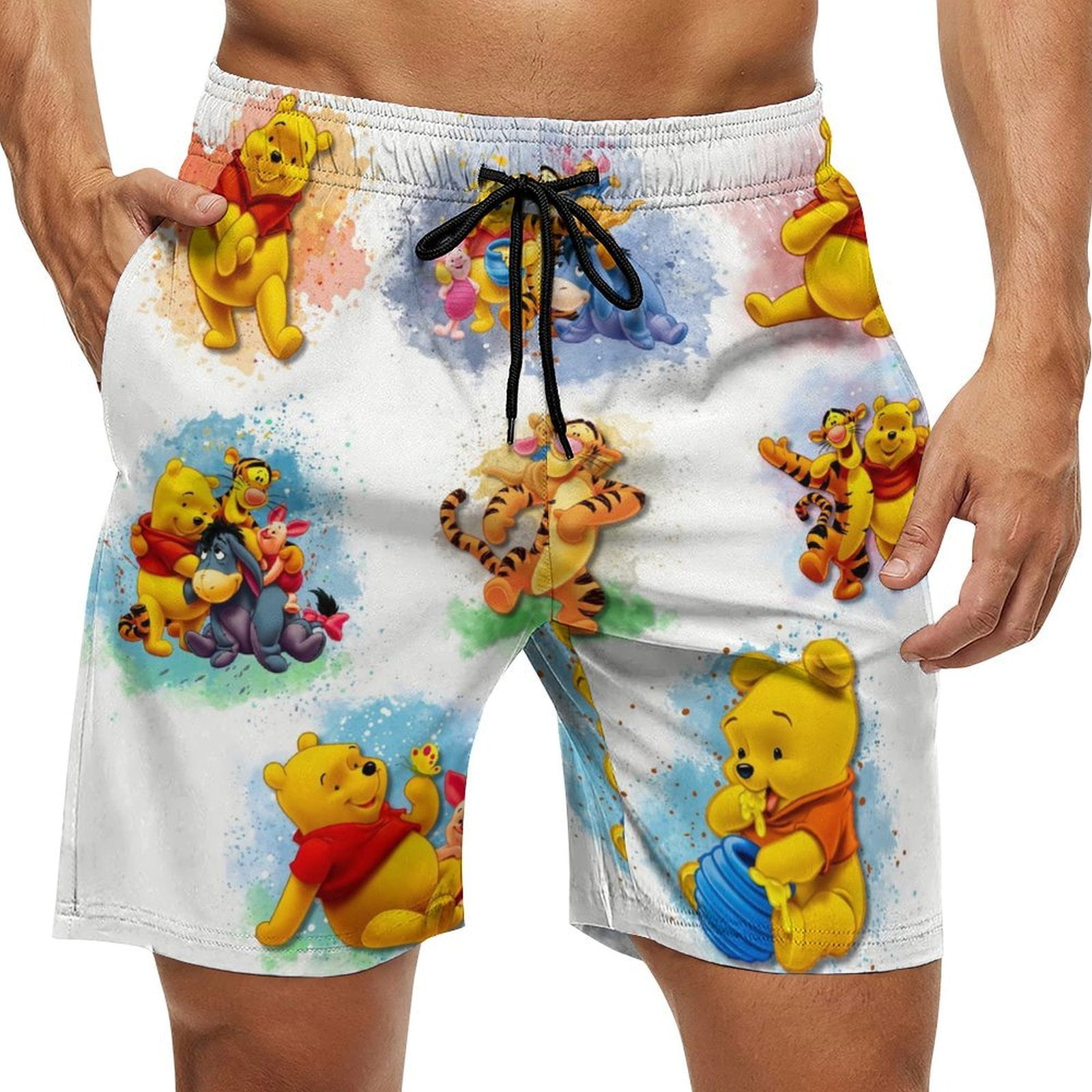 Winnie The Pooh Watercolor Bundle Mens Swim Trunks with Compression ...