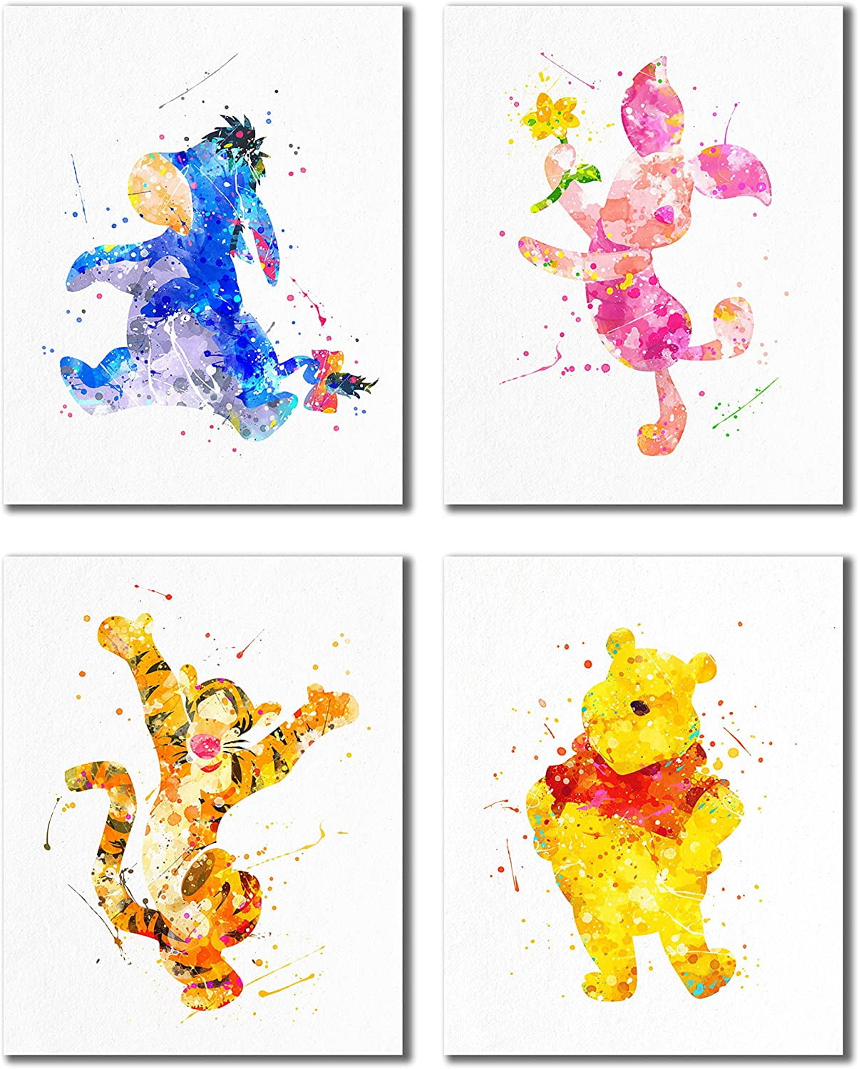 Winnie The Pooh Watercolor Prints - Nursery Wall Art Decor Prints - Set ...