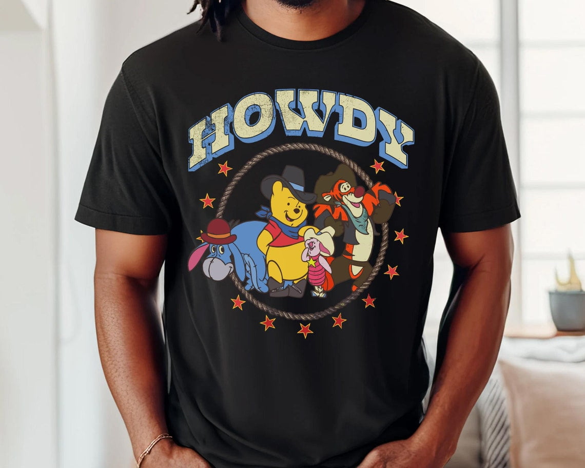 Winnie The Pooh Western Cowboy Group Shirt, Pooh Eeyore Tigger Piglet ...