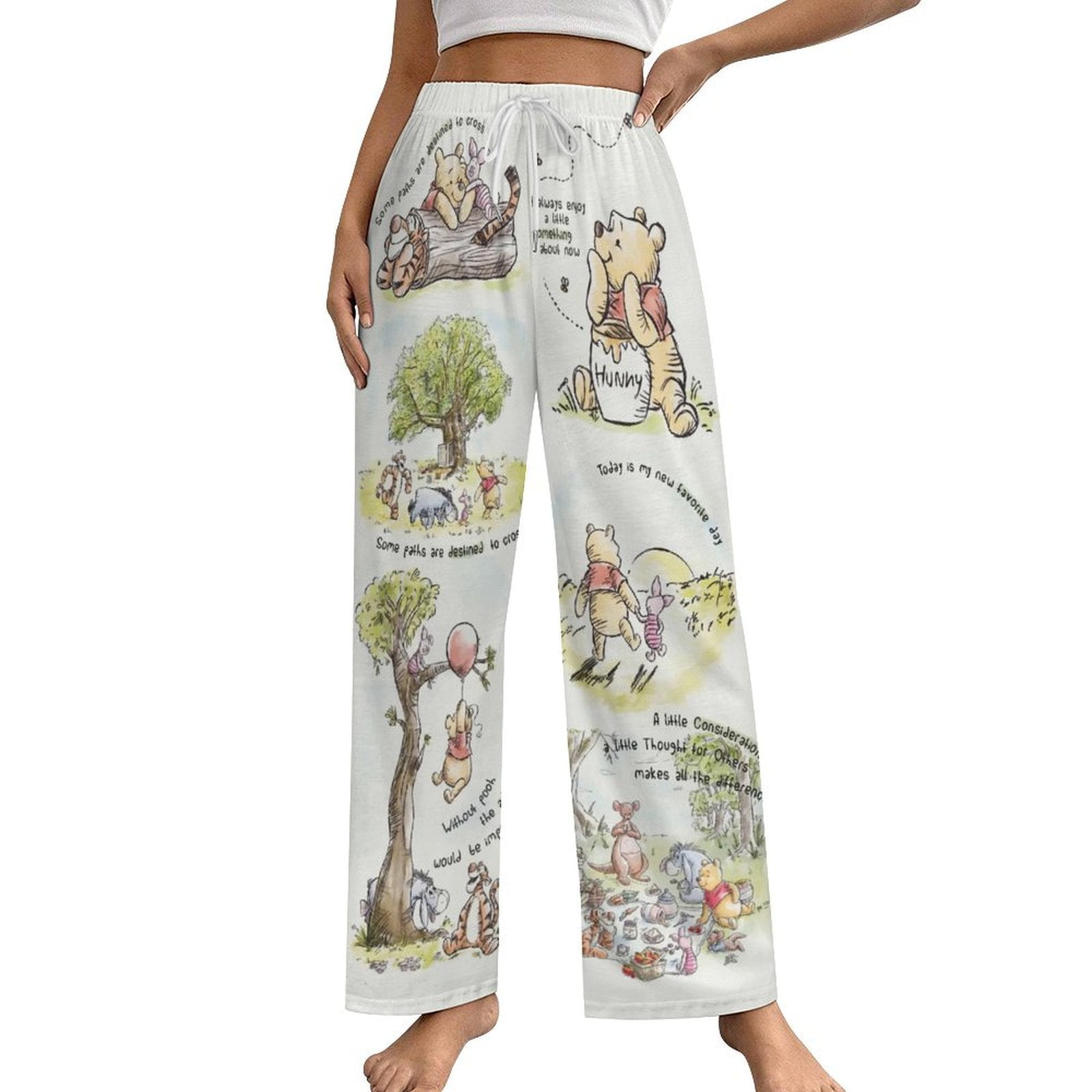 Winnie The Pooh Women Pajama Suit Sleepwear Long Pants Pajama Lady Pjs ...