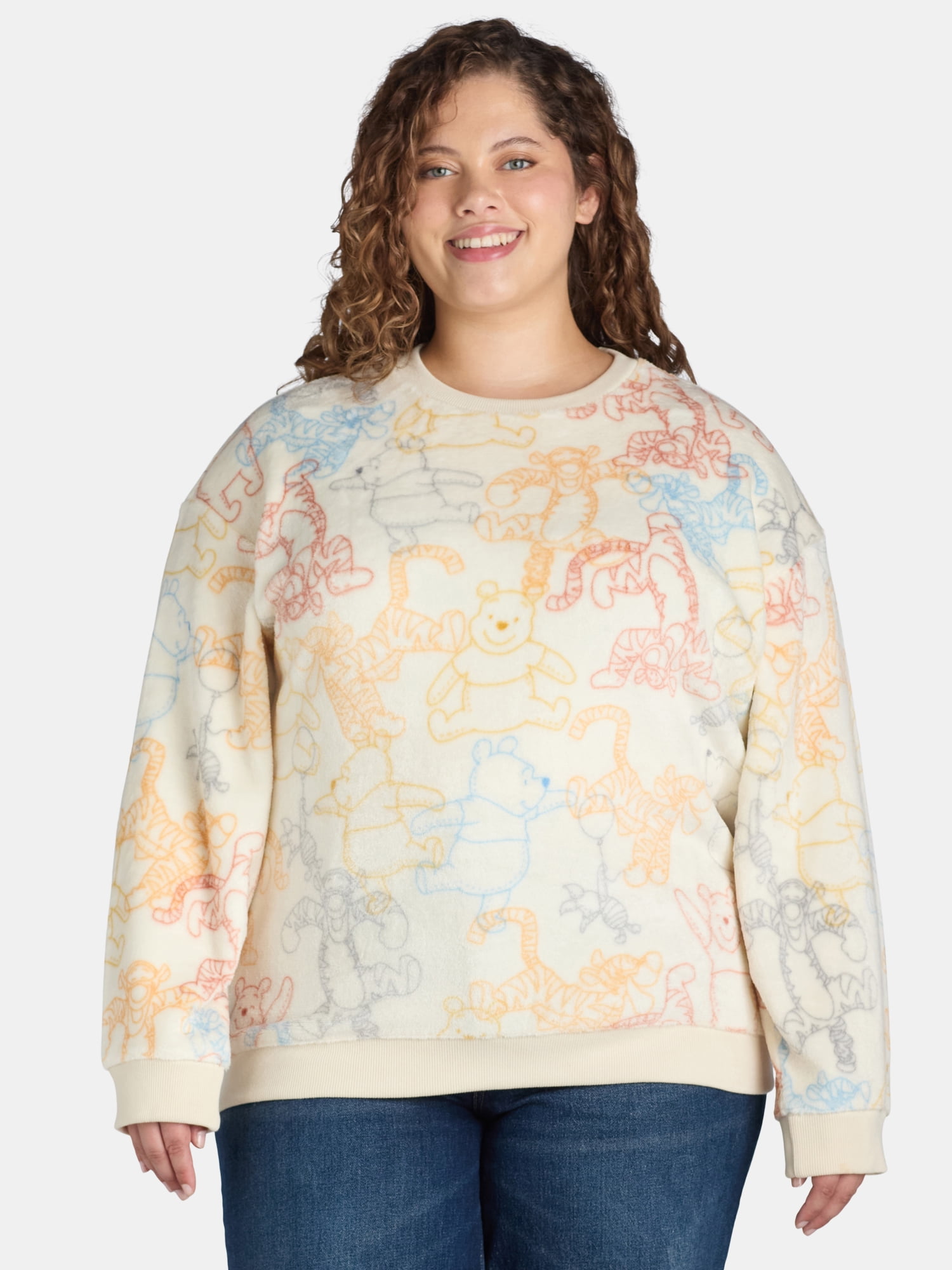 Winnie the Pooh Women's Plus Size Graphic Sweatshirt Gift Box, Sizes 1X ...