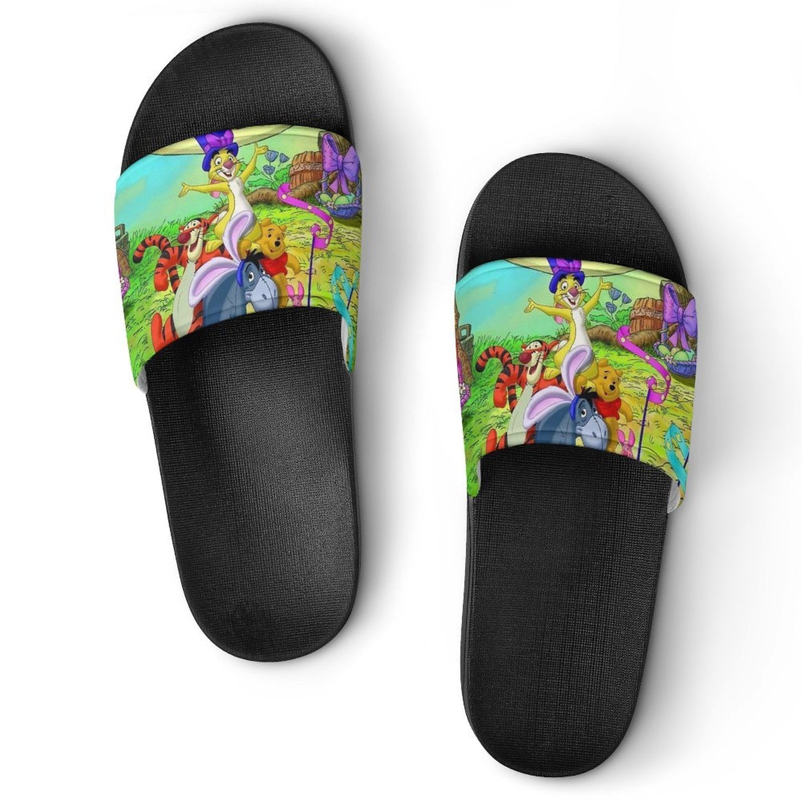 Winnie The Pooh Womens Mens House Slippers Non-Slip Pool Sliders Shower ...