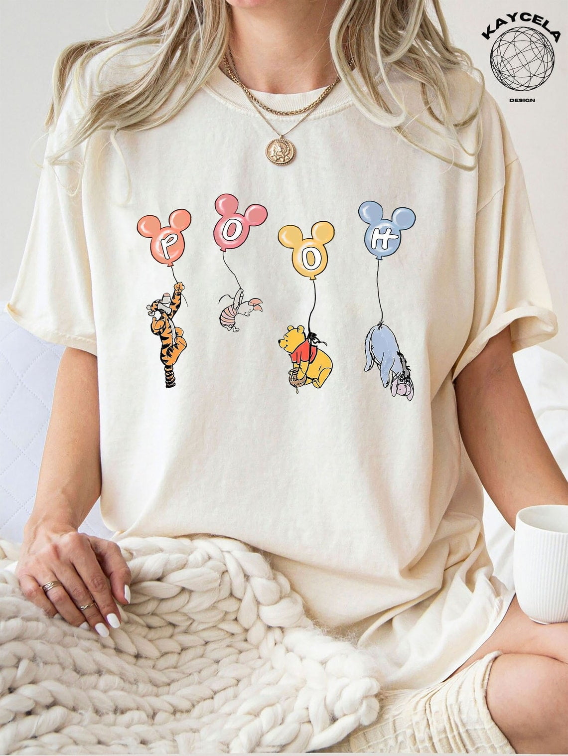 Winnie The Pooh and Friends Balloons Cartoon Gift Comfort Colors T-Shirt,Orchid Color,Size YXS ...