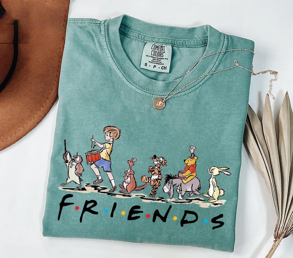 Winnie The Pooh and Friends Friendship Comfort Colors T-Shirt ,Black ...