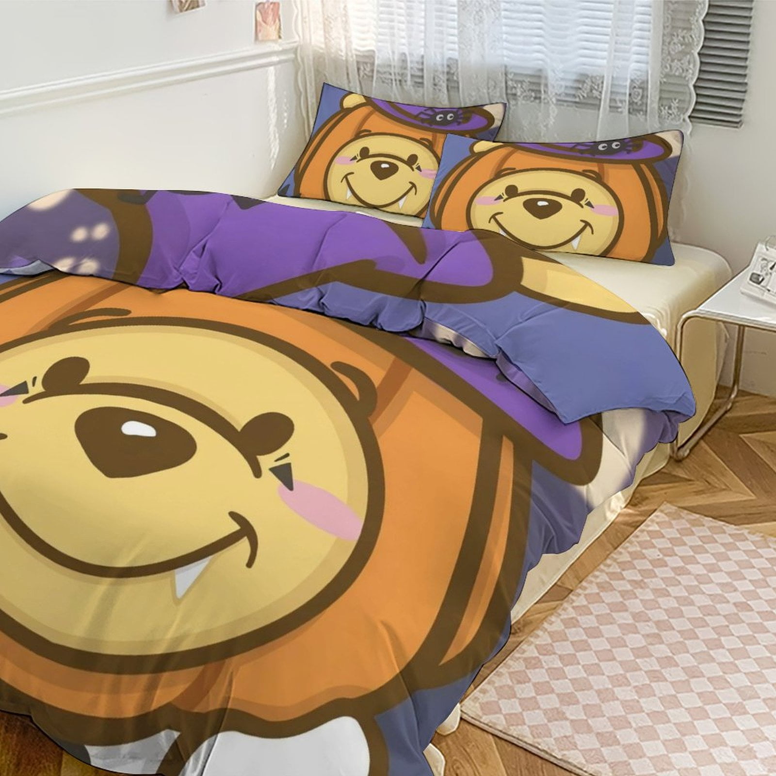 Winnie The PoohCartoon Anime 3 Piece Bed Soft Quilt Set 1 Duvet Cover ...