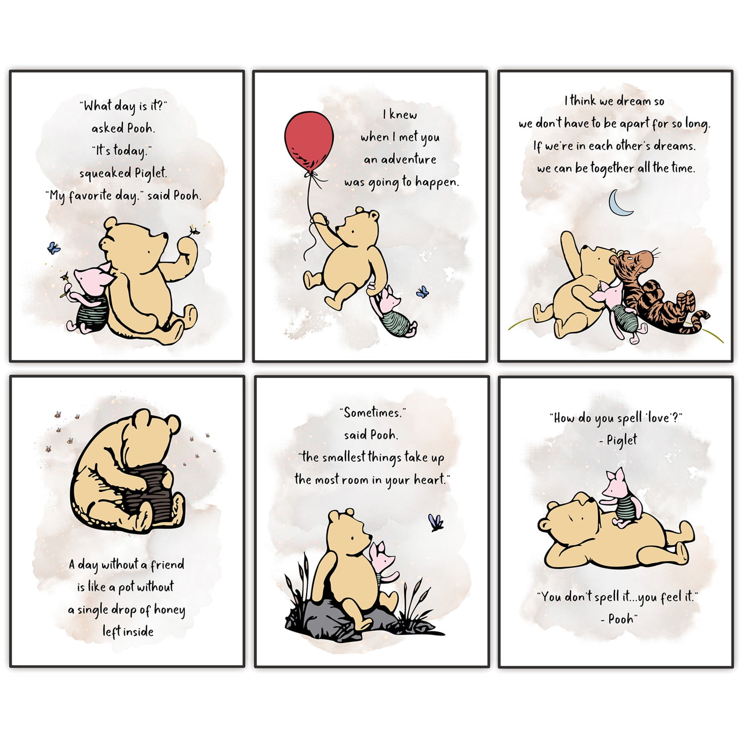 Winnie Wall Art, the Pooh Classic Poster, Baby Nursery Decor, Kids Wall ...