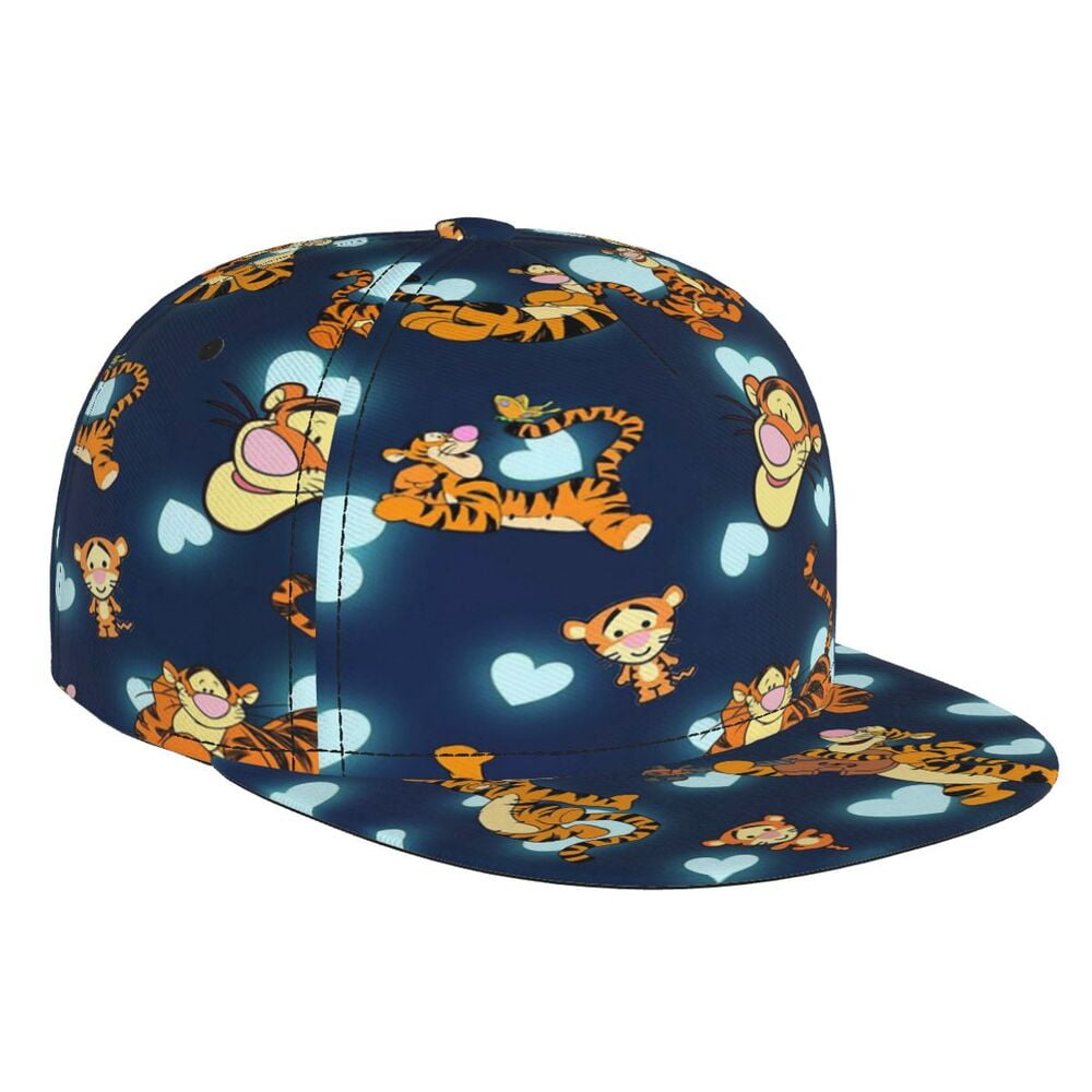 Winnie the Pooh Adjustable Flat Brim Baseball Cap Snapback Hat Hip Hop ...