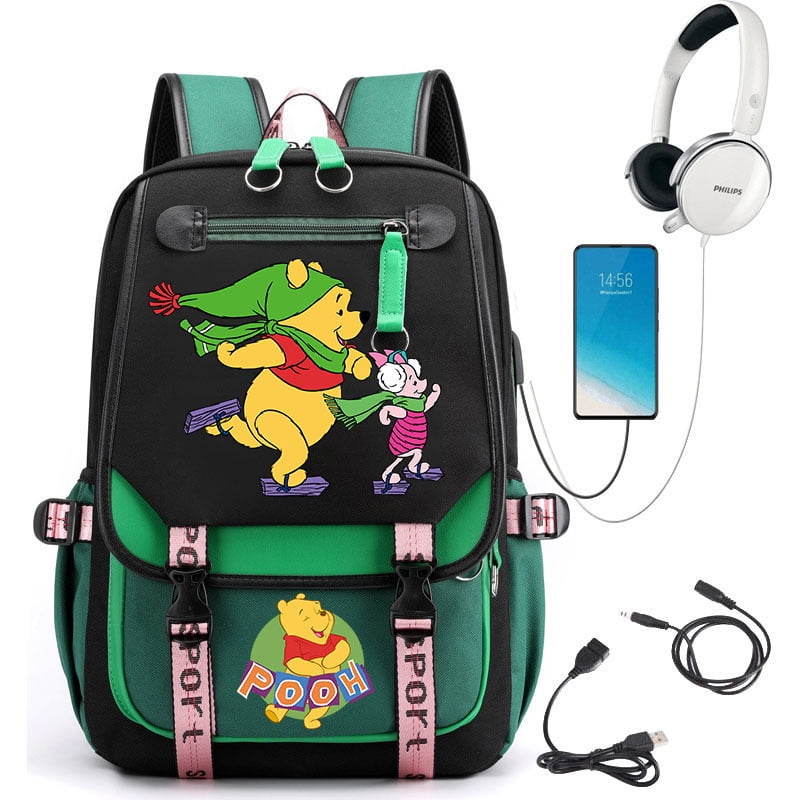 Winnie-the-Pooh Anime Backpacks Cartoon Laptop Backpack Daypack 3D ...