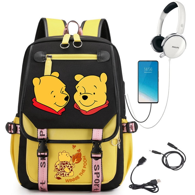 Winnie-the-Pooh Anime Backpacks Cartoon Laptop Backpack Daypack 3D ...