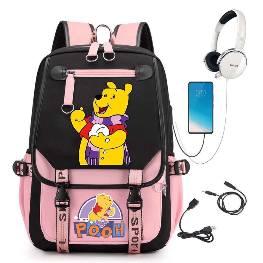Winnie-the-Pooh Anime Backpacks Cartoon Laptop Backpack Daypack 3D ...