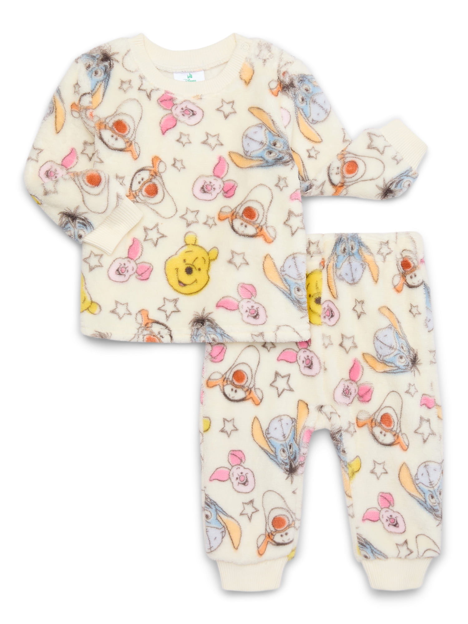 Winnie the Pooh Baby All-Over Print Plush Pajama Set, 2-Piece, Sizes 0/ ...