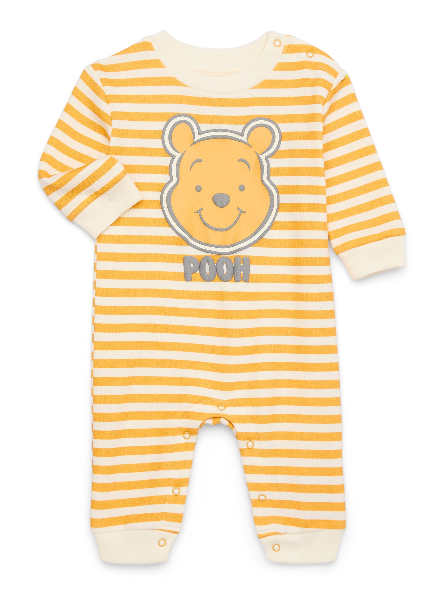 Winnie the Pooh Baby Boy or Girls Striped One-Piece with Snaps, Sizes 0 ...
