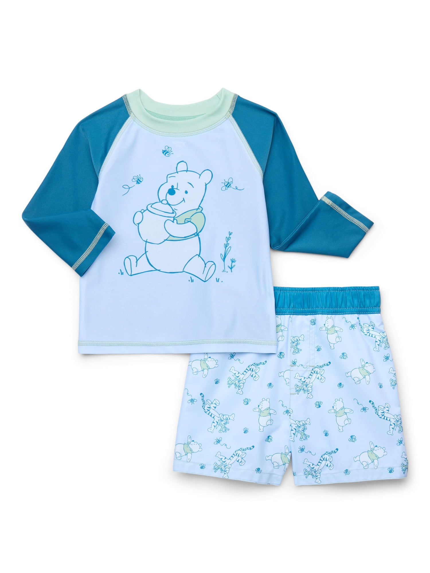 Winnie the Pooh Baby Boys Rashguard and Swim Trunks Set, 2-Piece, Sizes ...