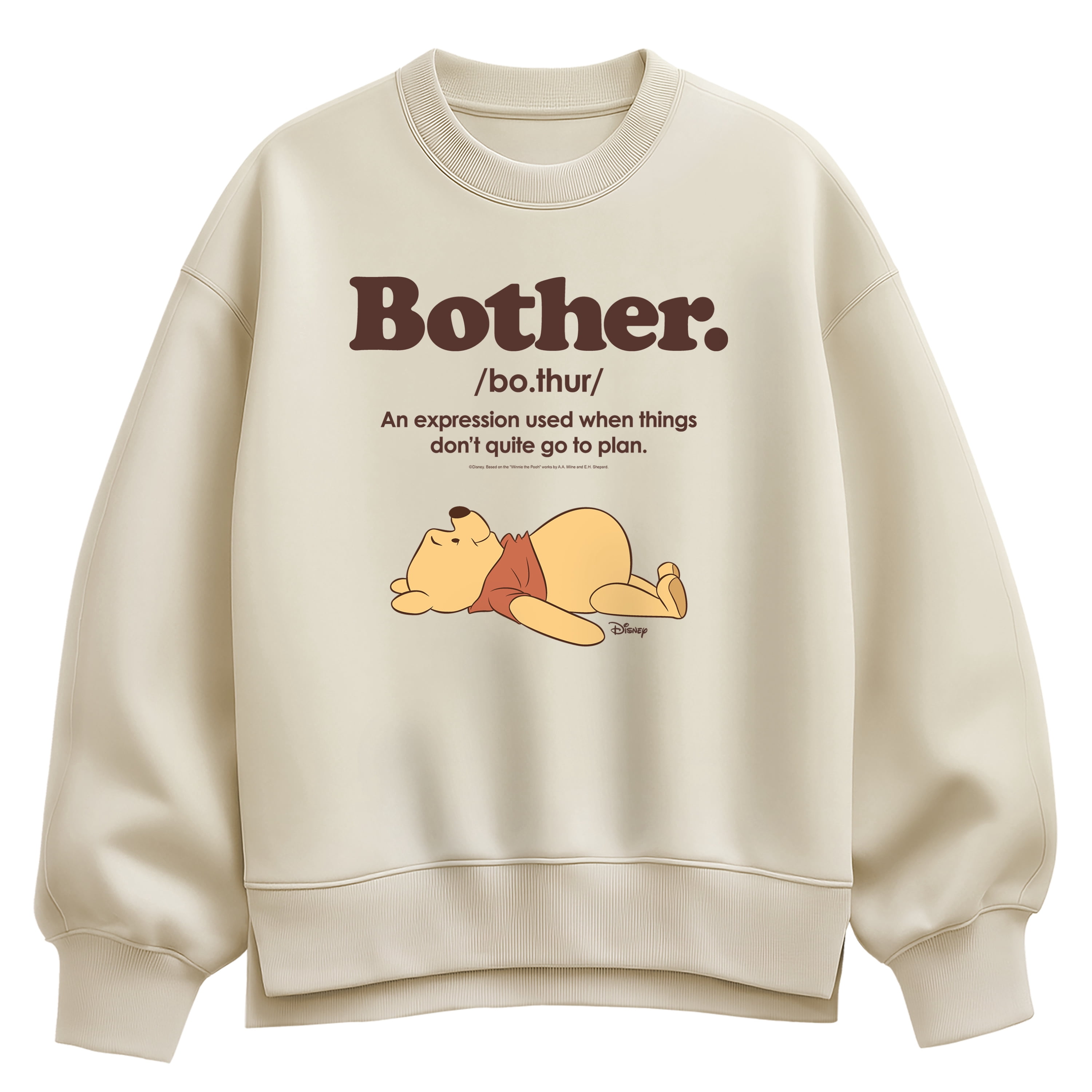 Winnie the Pooh - Bother Definition - Women's Oversized Fleece Crew ...
