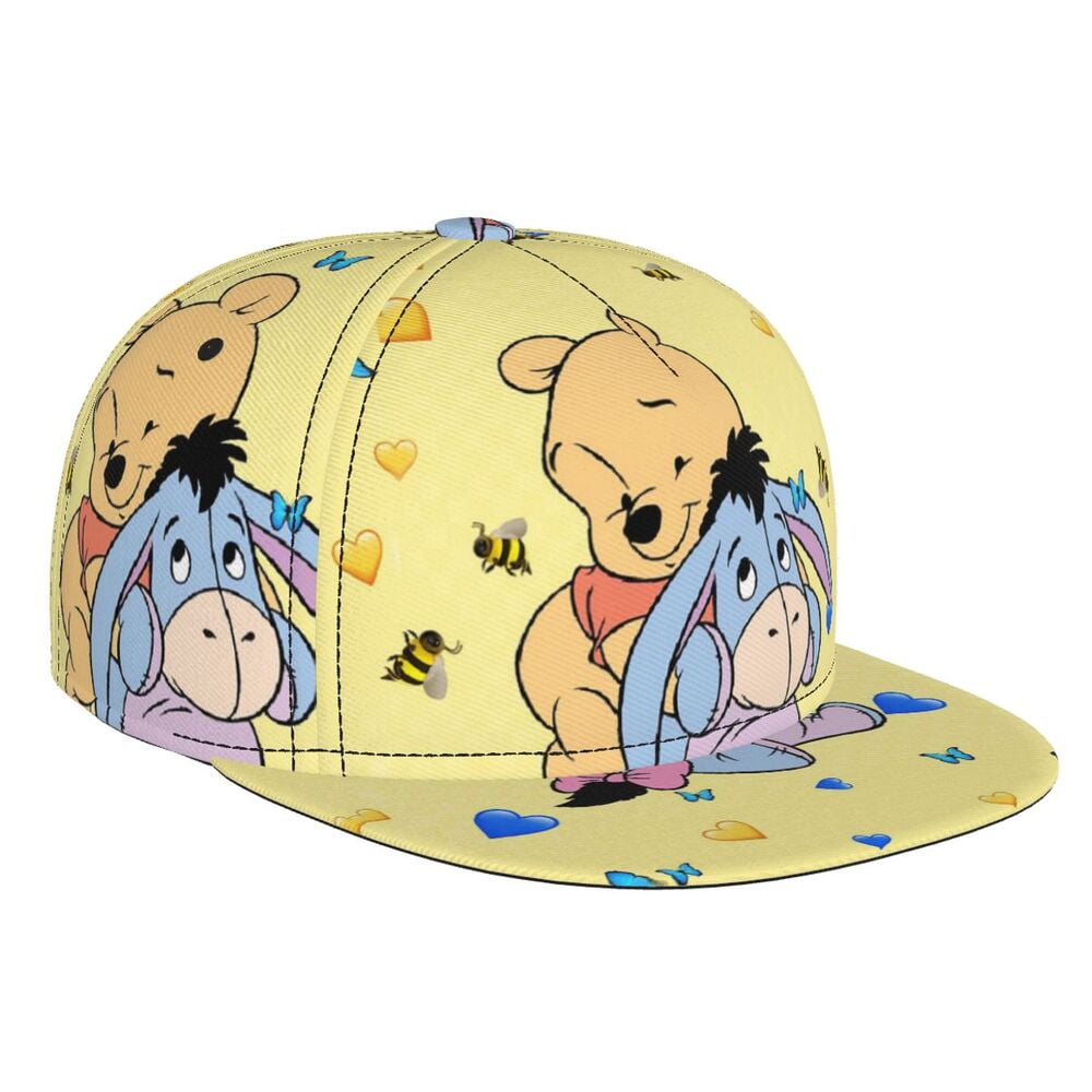 Winnie the Pooh Eeyore Adjustable Flat Brim Baseball Cap Snapback Hat ...