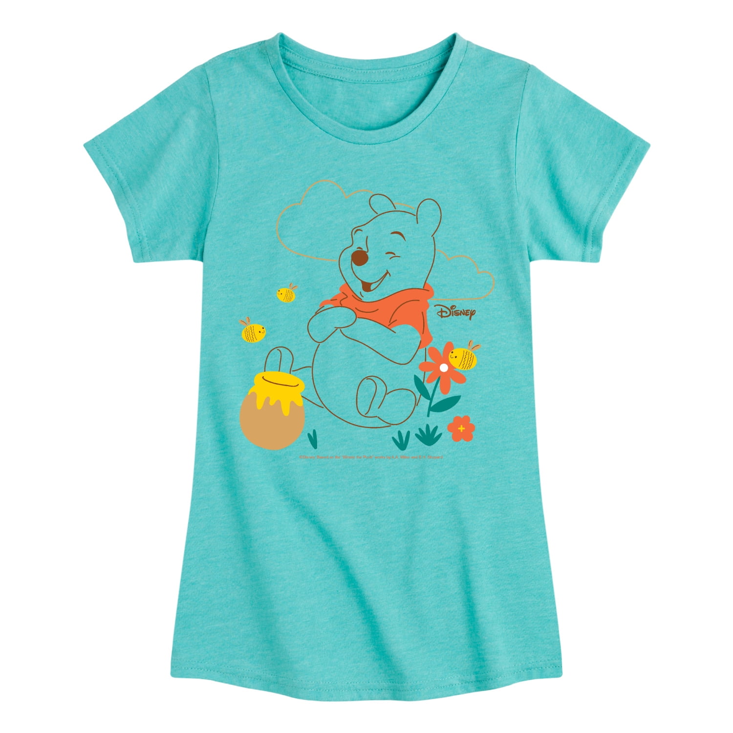 Winnie the Pooh - Enjoys Honey - Toddler And Youth Girls Short Sleeve ...