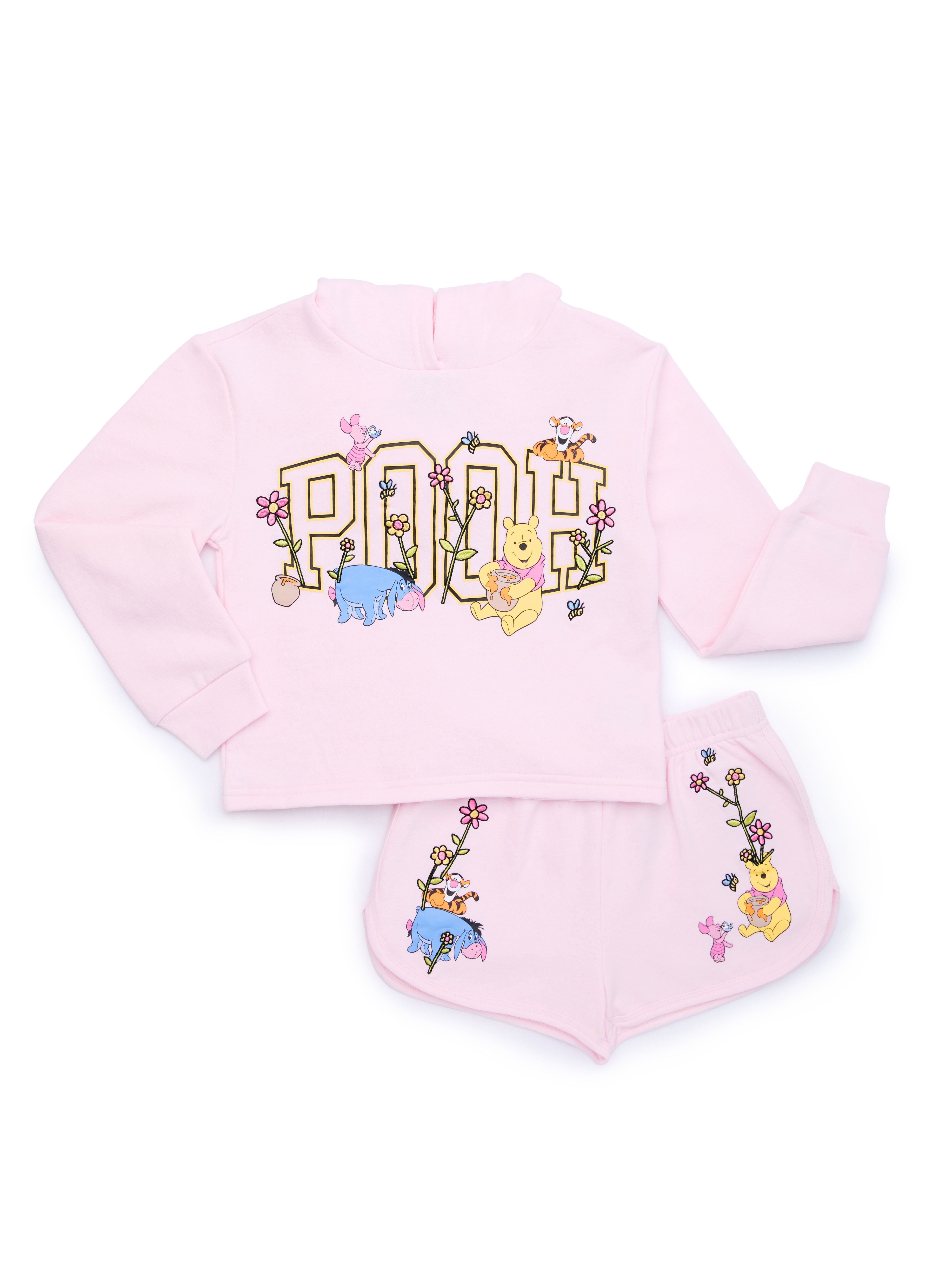 Disney Winnie the Pooh Girls Graphic Hoodie and Shorts Set, 2-Piece ...