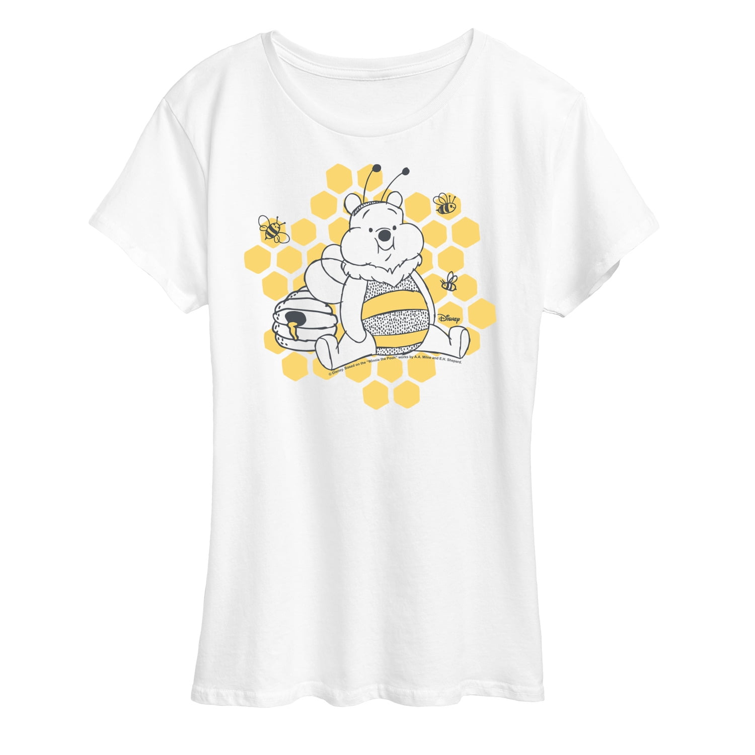 Winnie the Pooh - Honey Bee Pooh Bear Honeycomb - Women's Short Sleeve ...
