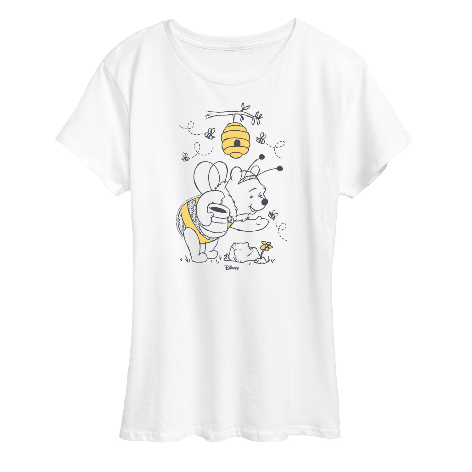 Winnie the Pooh - Honey Bee Pooh Beehive- Women's Short Sleeve Graphic ...