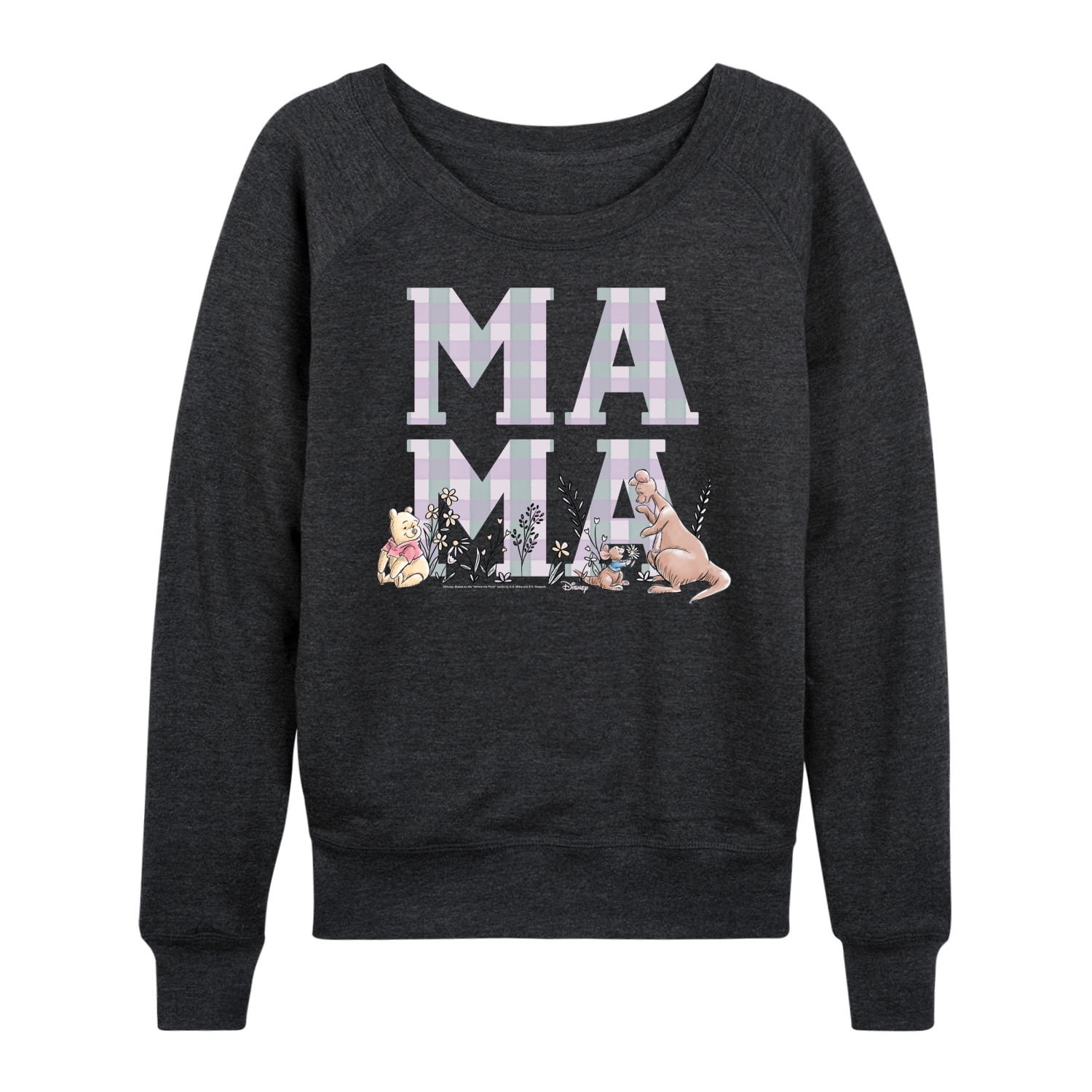 Winnie the Pooh - Mama Grid - Women's French Terry Long Sleeve Pullover ...