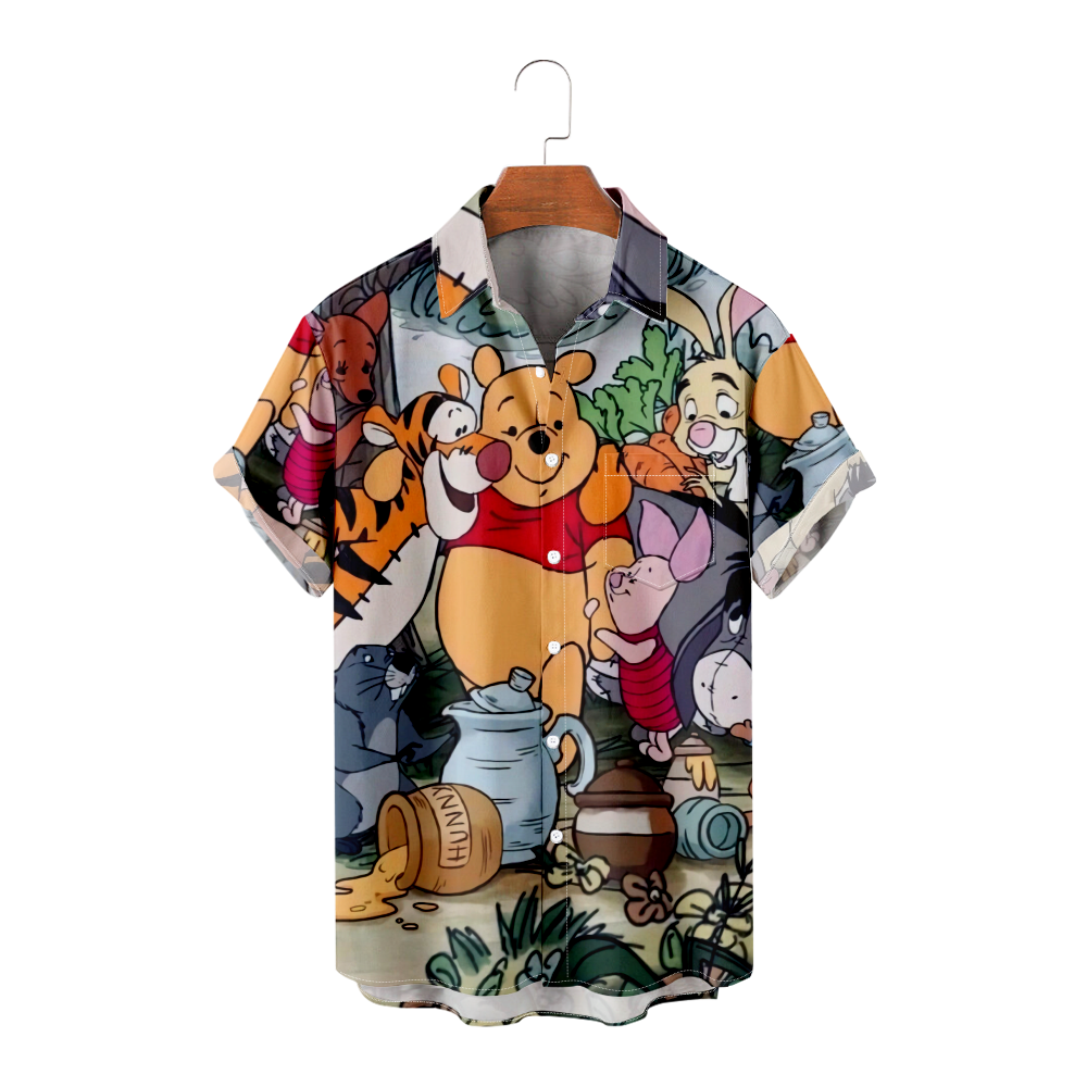 Winnie the Pooh Men's Top Special Short Sleeve Attractive Design Shirt ...