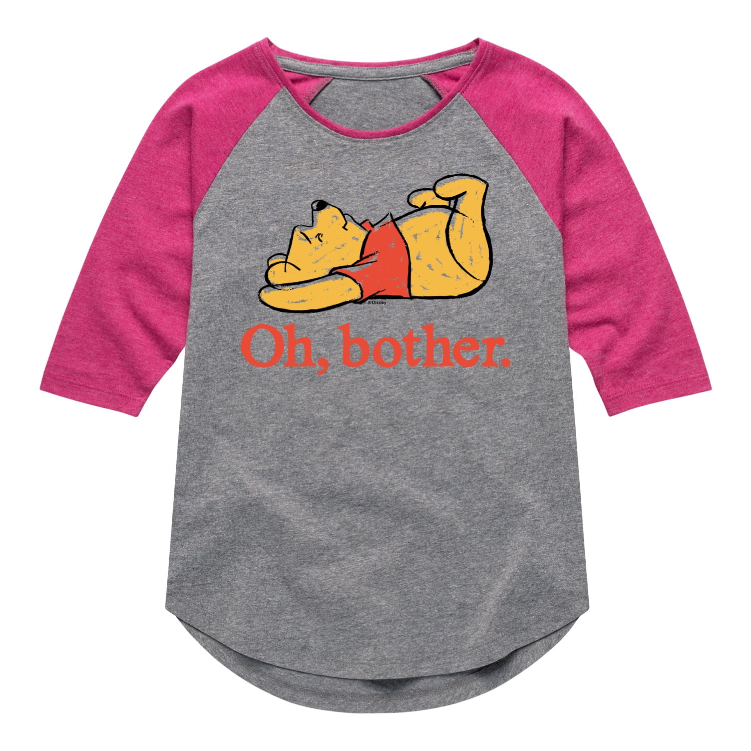 Winnie the Pooh - Oh, Bother - Sketch - Toddler And Youth Girls Raglan ...
