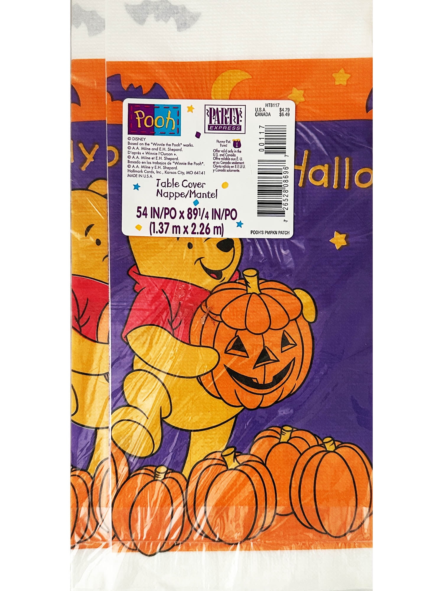 Winnie the Pooh 'Pooh's Pumpkin Patch' Paper Table Cover (1ct ...