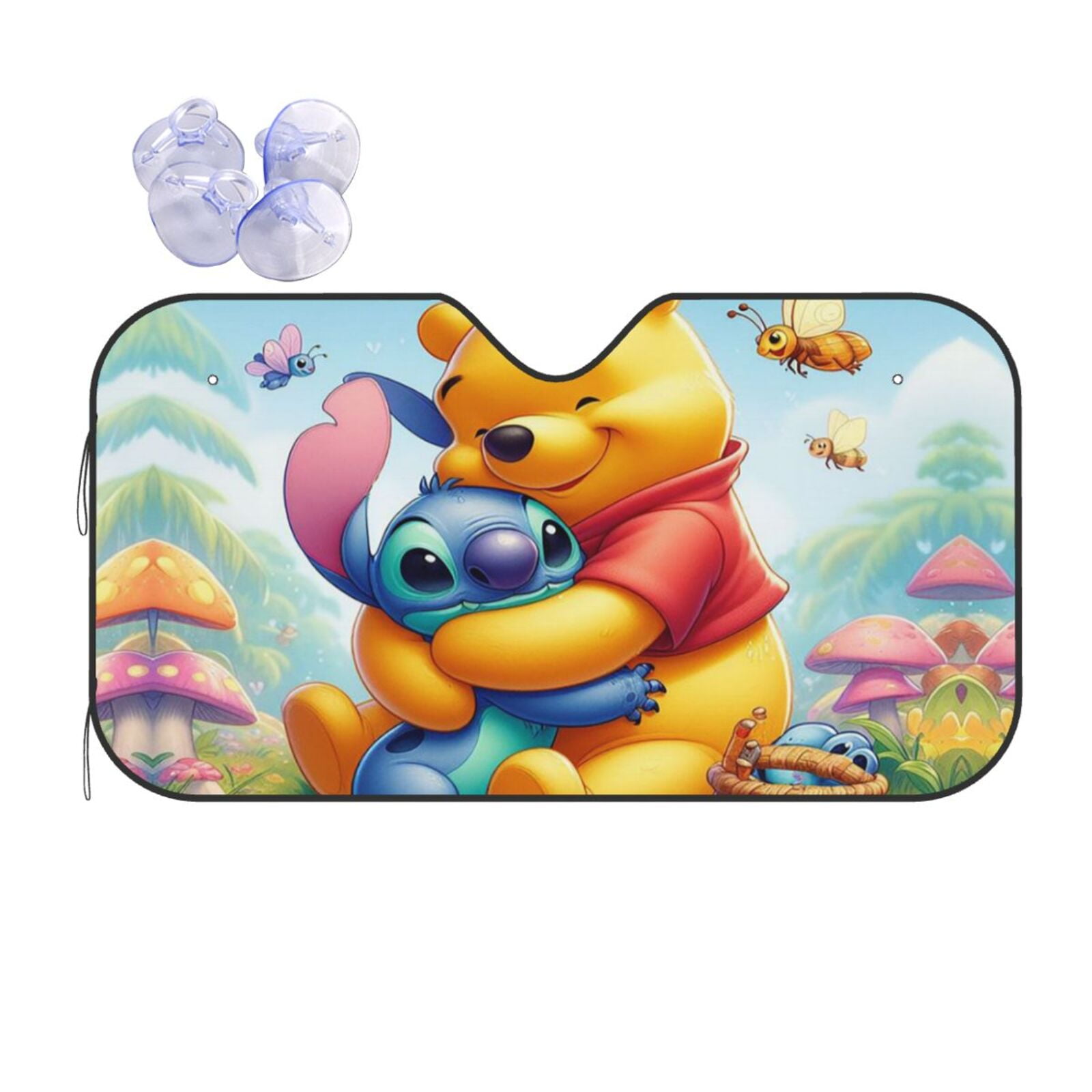 Winnie the Pooh Stitch Car Windshield Sunshade Automotive Sun Shade for ...