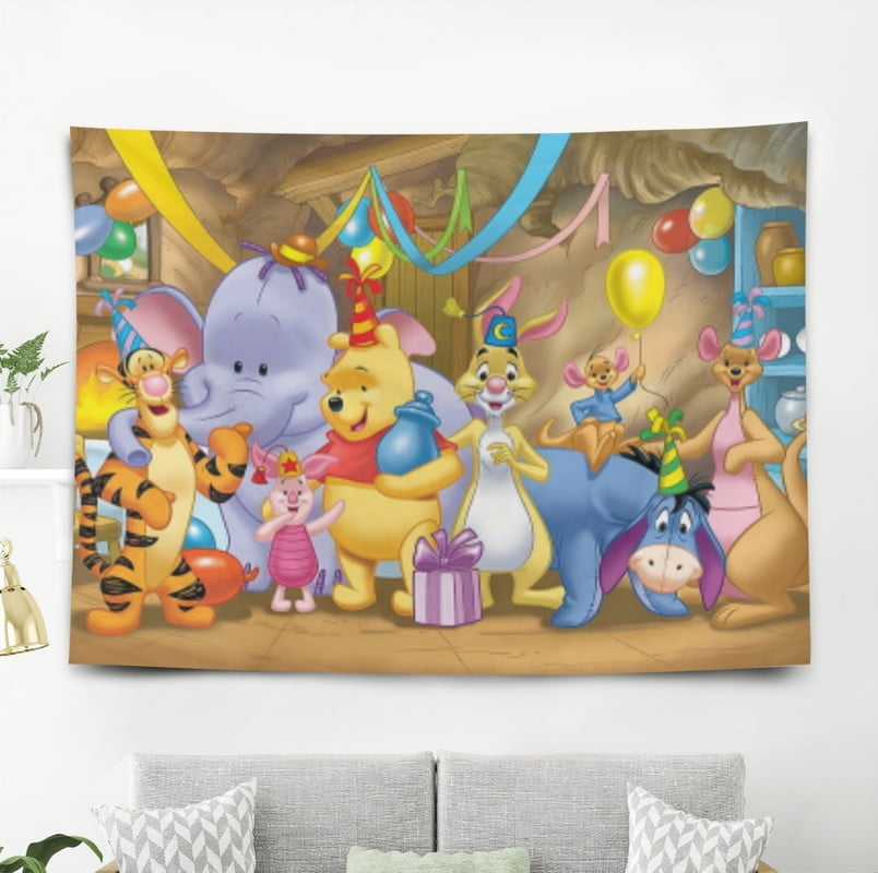 Winnie the pooh Tapestry Gift Wall Hanging Backdrop for Room Bedroom ...
