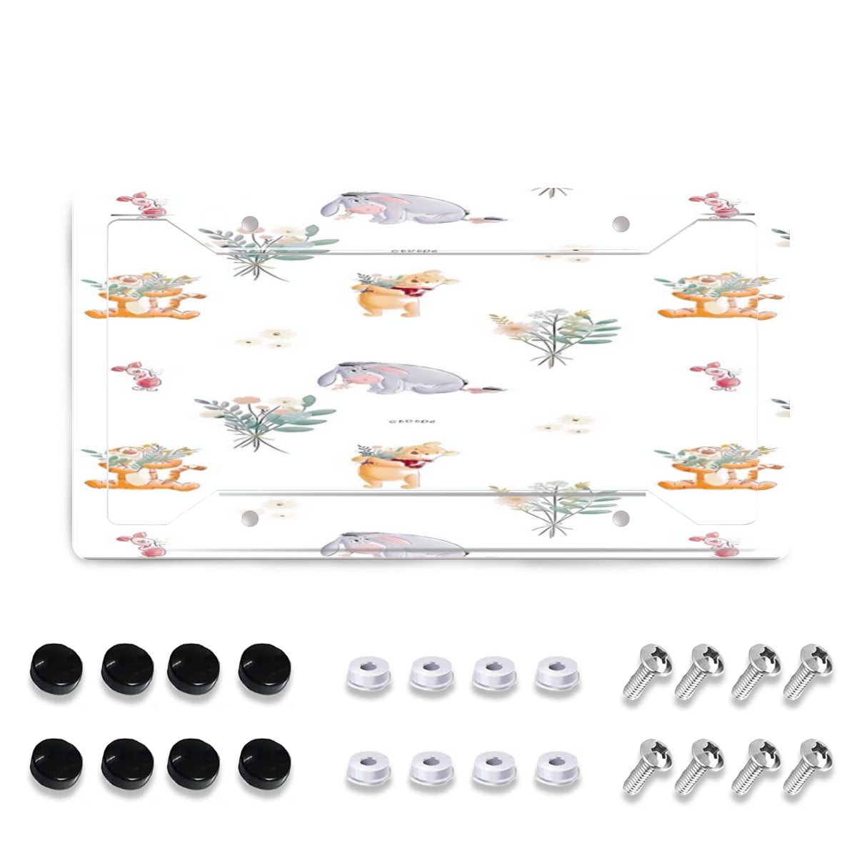 Winnie the poolLicense Plate Frame Set - 4-hole License Plate Frame ...