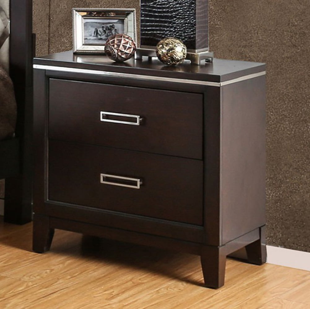 Winnifred Contemporary Night Stand In Cherry Finish - Walmart.com