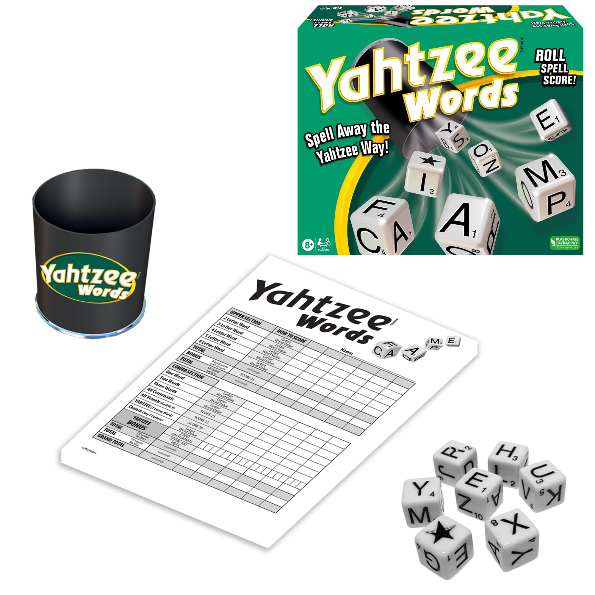 Winning Moves Games Yahtzee MMF7 Words USA, Family Word Game Version of ...