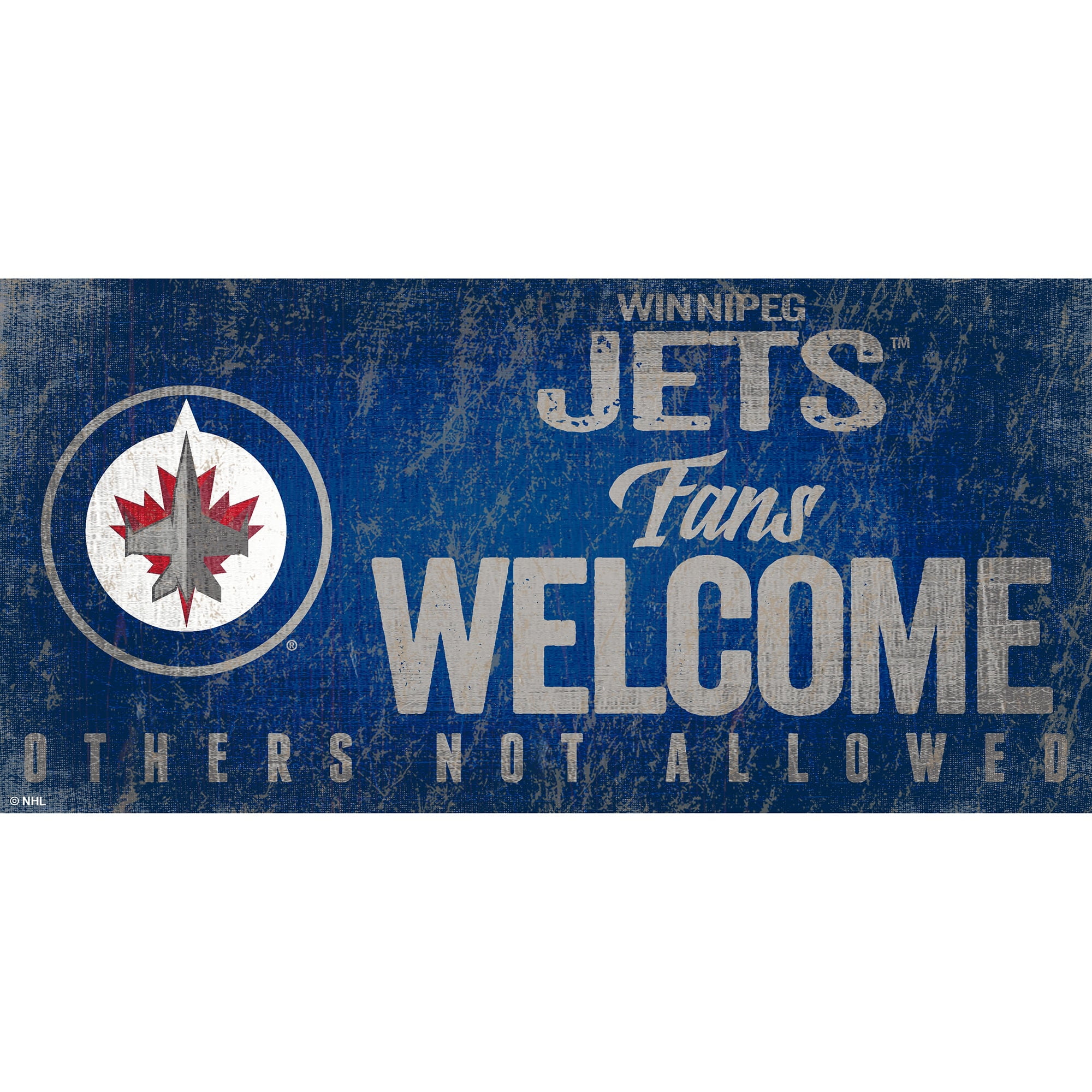 Winnipeg Jets 6" x 12" Fans Welcome Sign - Walmart.com