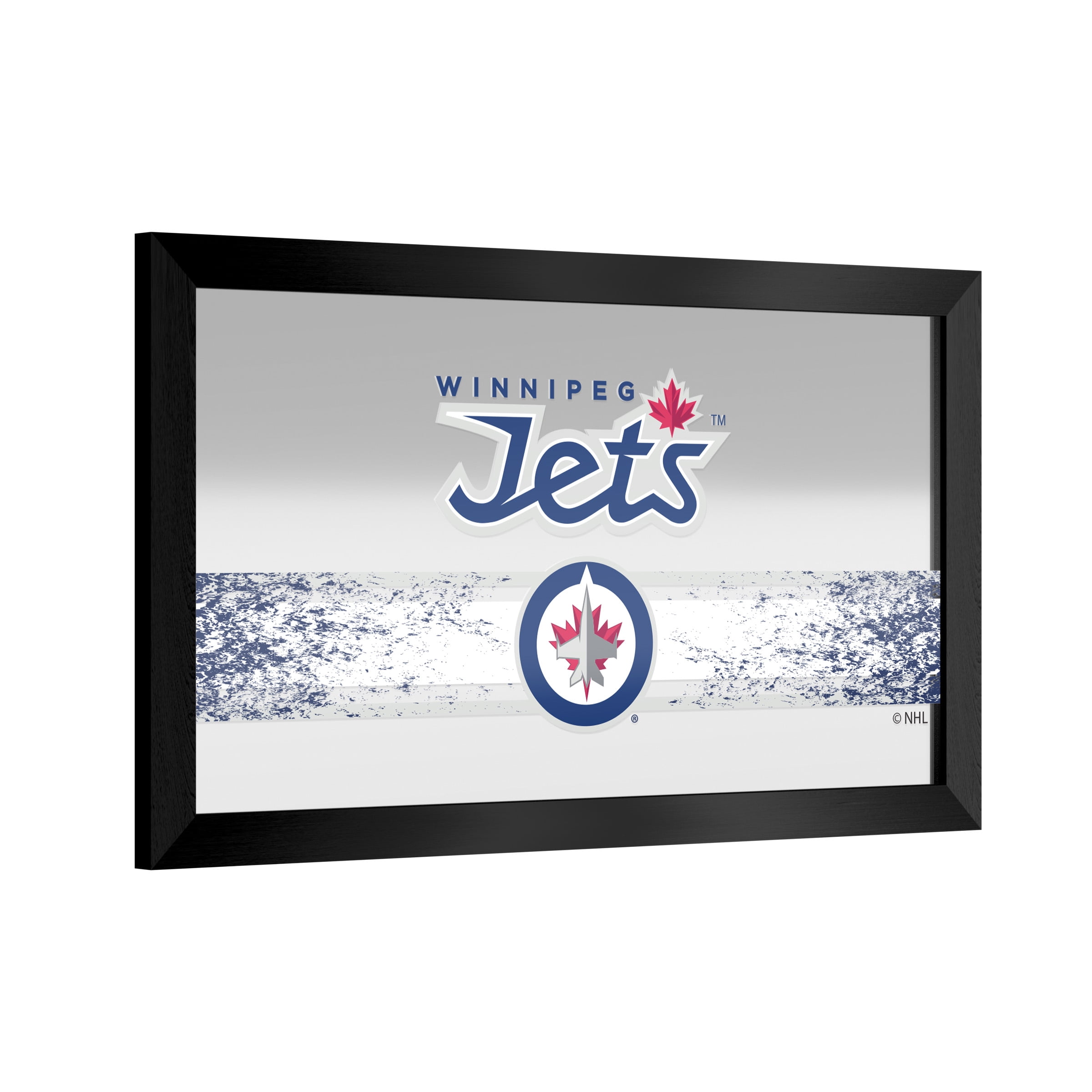 Trademark Gameroom Winnipeg Jets Logo Black Framed Wall Mirror Ready-To ...