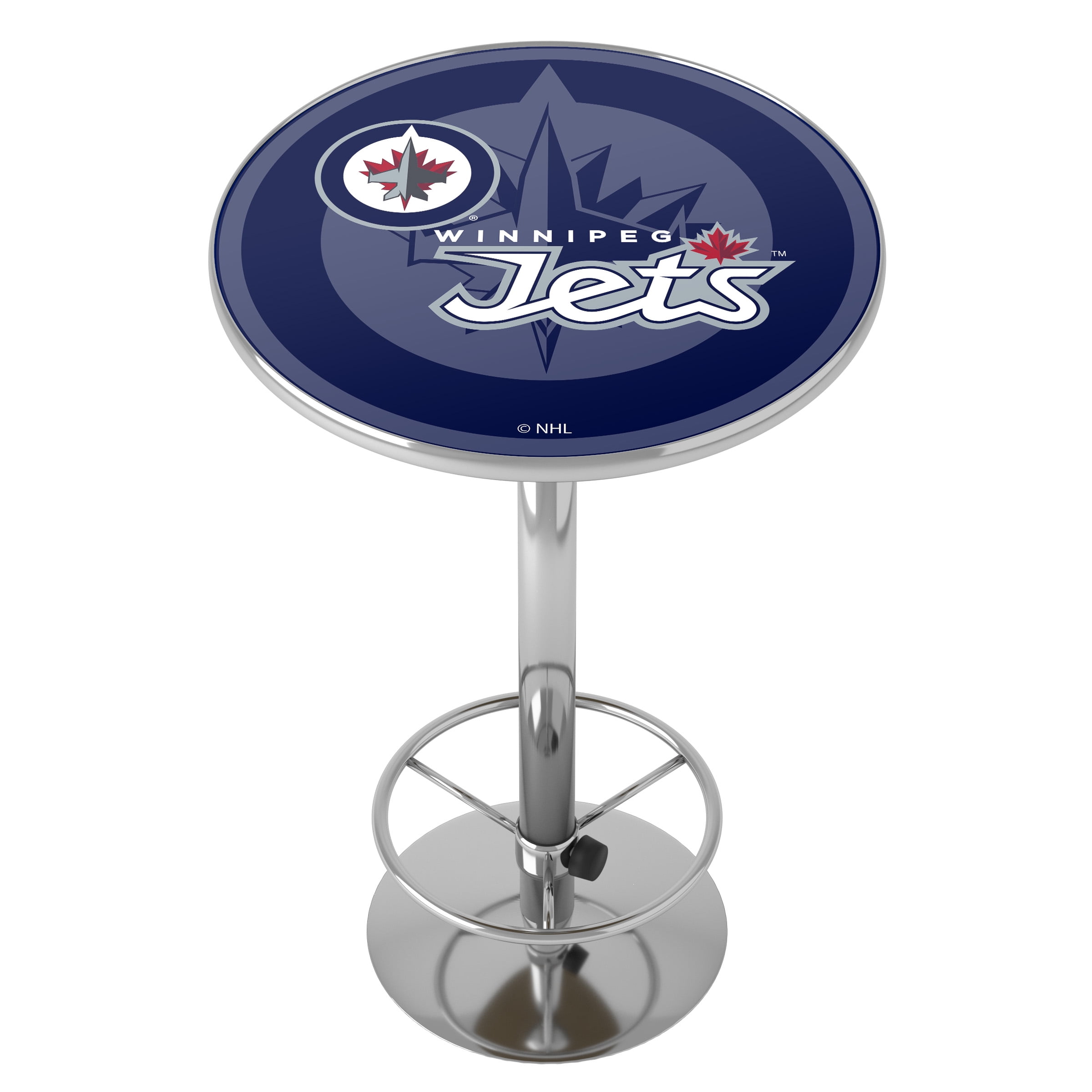Winnipeg Jets Watermark Bar Table with Adjustable Footrest and Acrylic ...