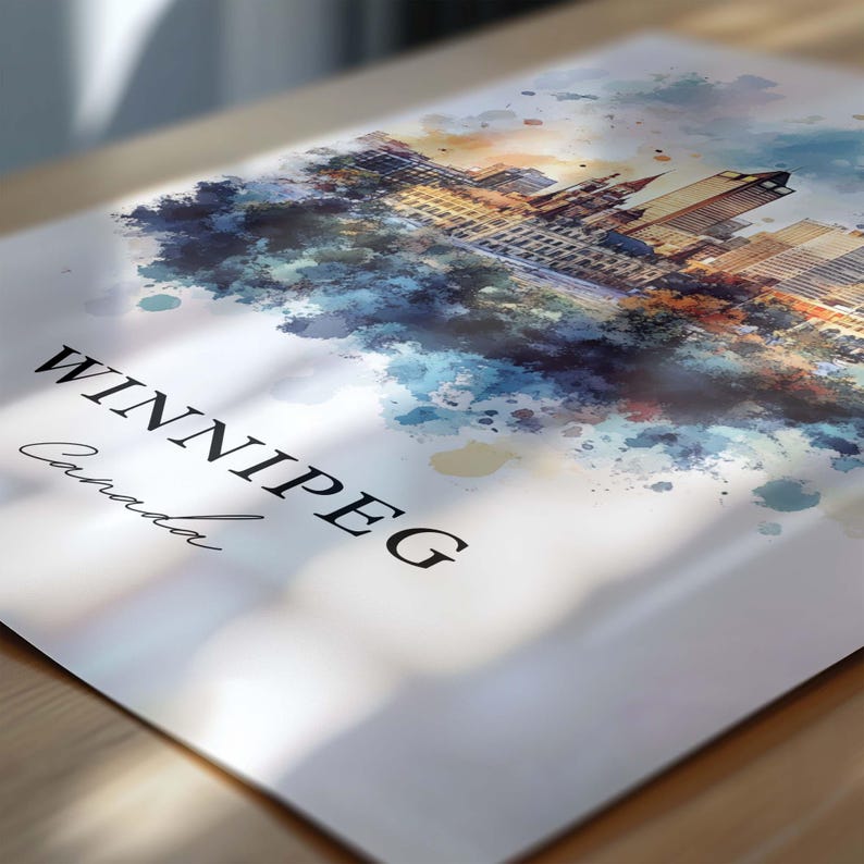 Winnipeg Wall Art, Winnipeg Print, Winnipeg Watercolor Art, Canada City ...