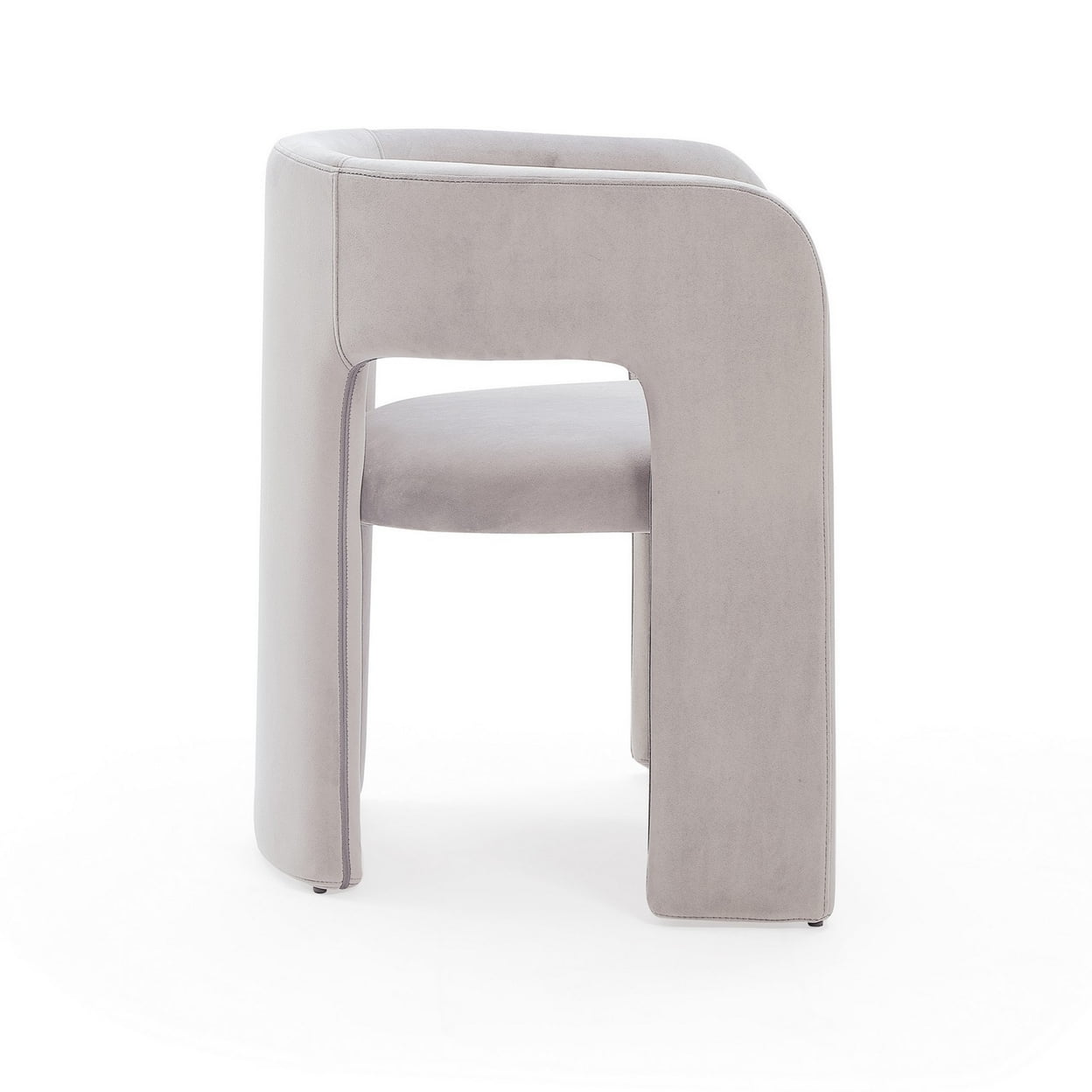 Winny 24 Inch Dining Armchair, Fully Upholstered, Soft Gray Velvet ...