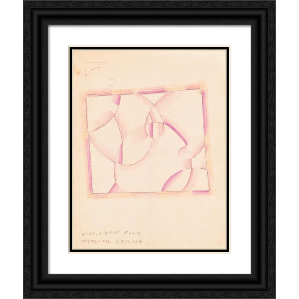 Winold Reiss 12x14 Black Ornate Wood Framed Double Matted Museum Art ...