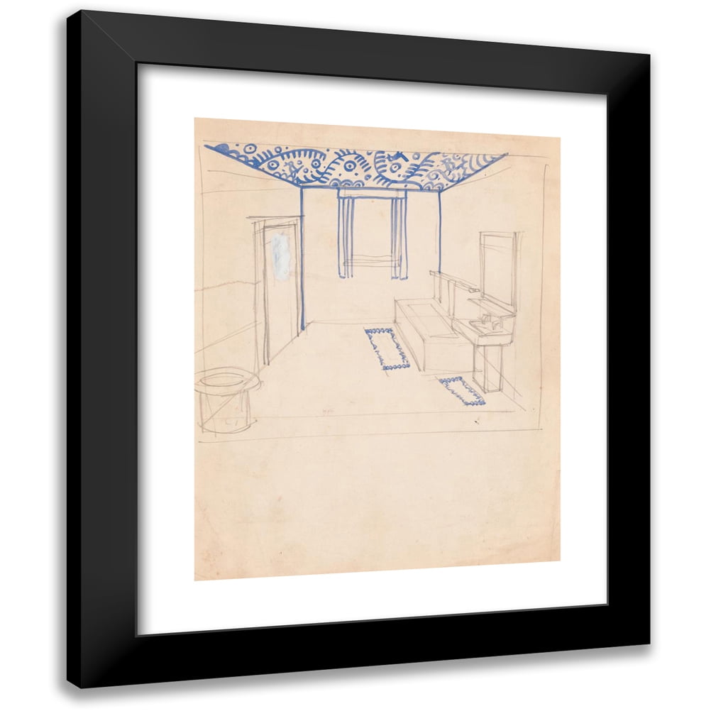 Winold Reiss 15x18 Black Modern Framed Museum Art Print Titled - Interior Design Sketches for ...